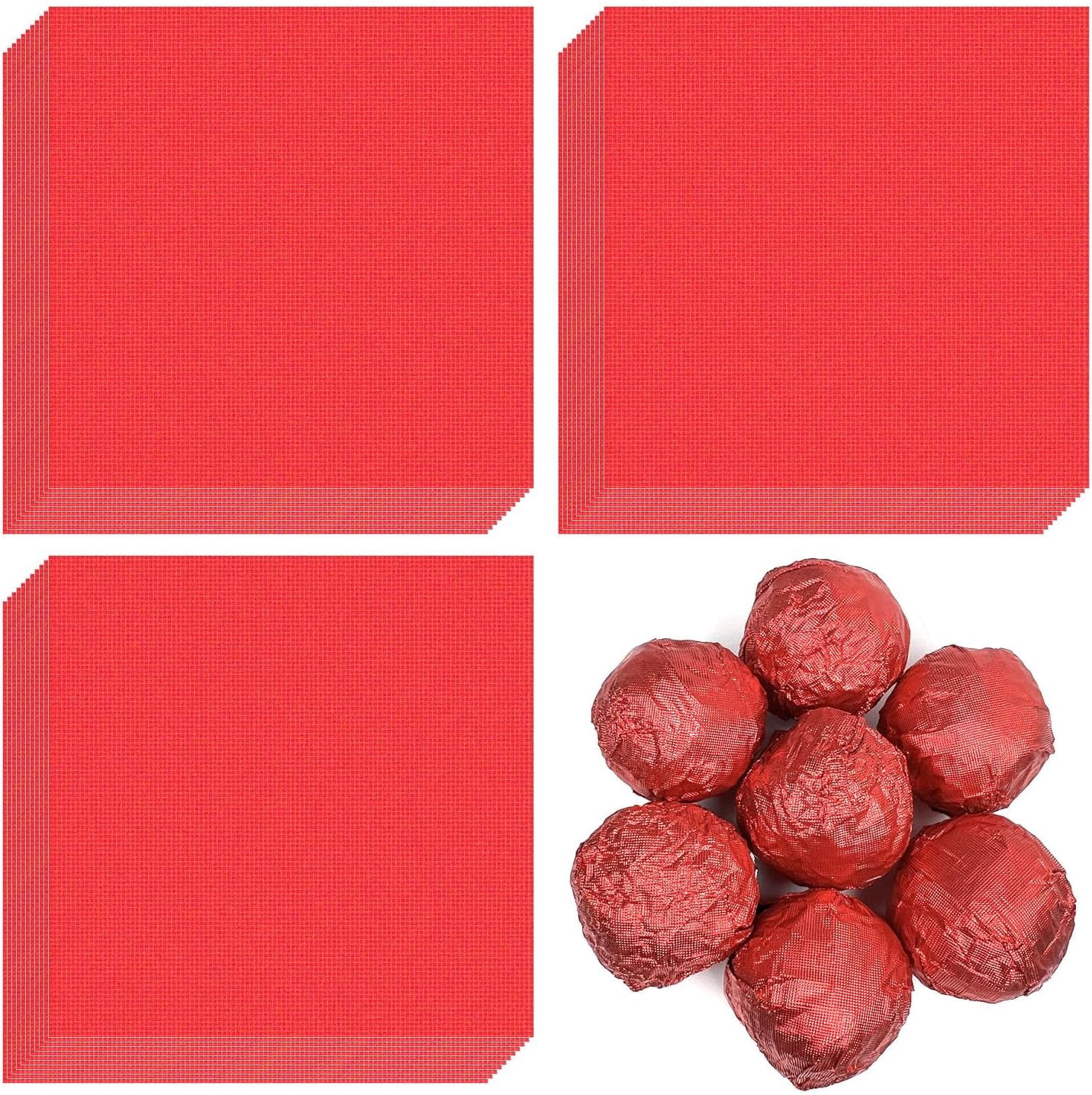 LUU-100 Pcs 4 * 4In Aluminium Foil Paper Wrapping Papers Square ...