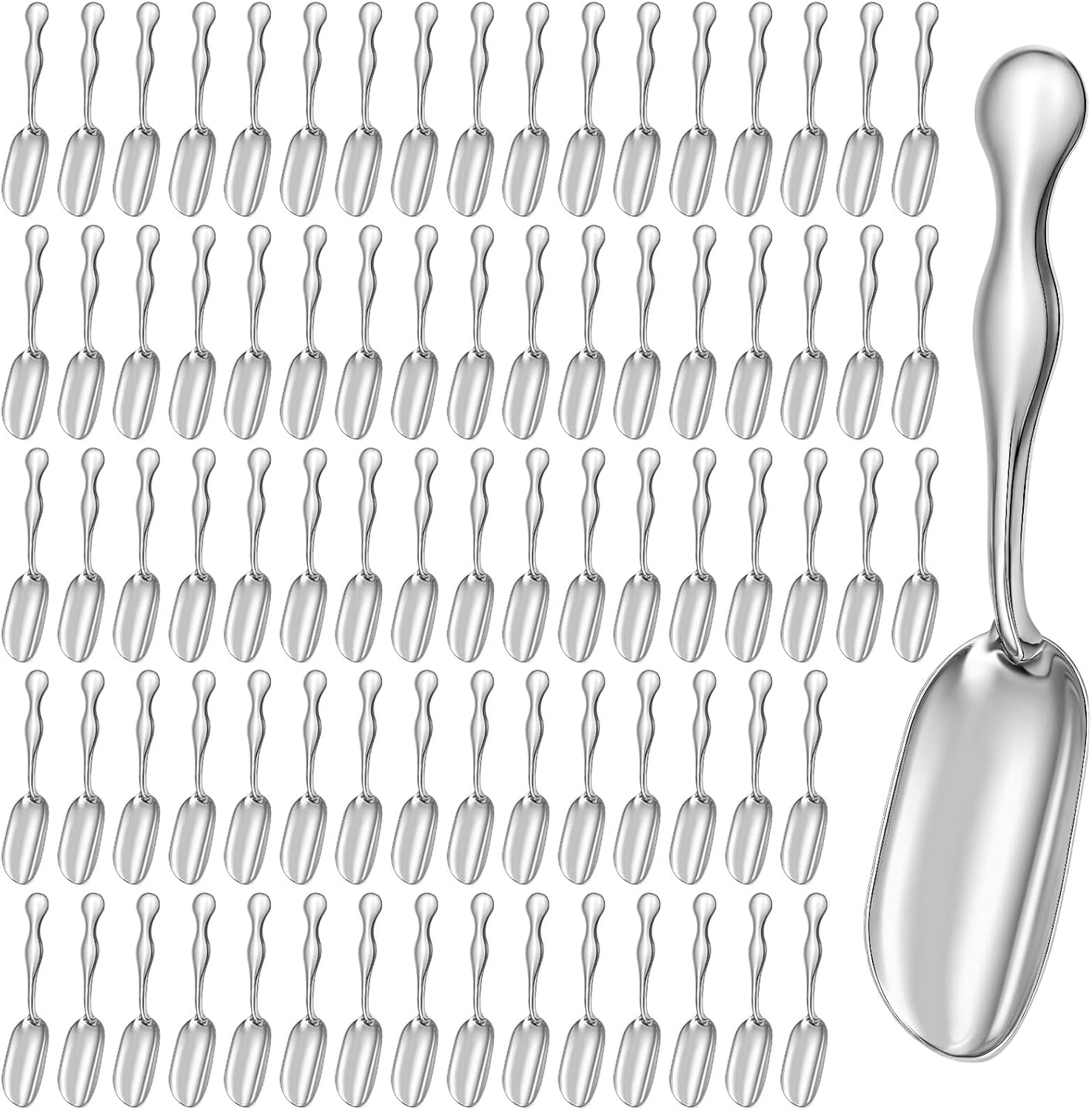 LUU-100 Pcs Bulk Mini Scoops for Jars 6'' Metal Small Flour Scoops for ...