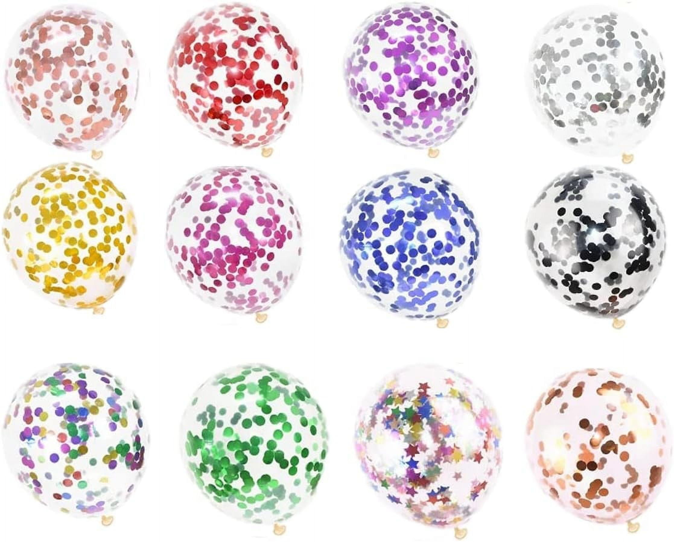 LUU-100Pcs Confetti Balloons 12 Inch Colorful Party Balloons Gold ...