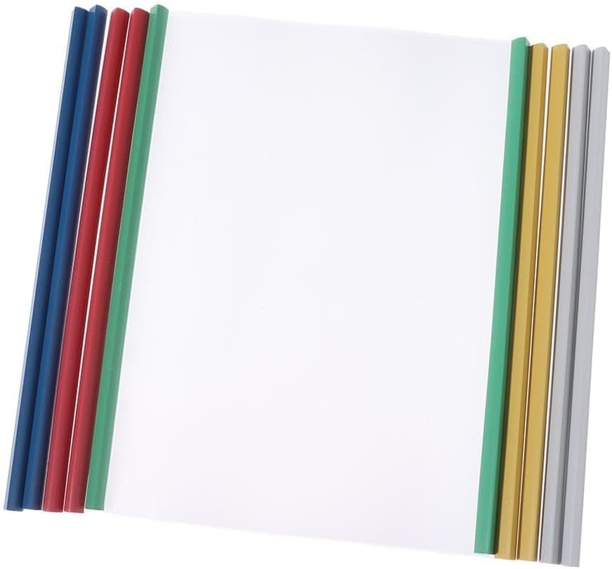 LUU-10Pcs Clear Report Covers, with Sliding Bar, 5 Colors Folders ...