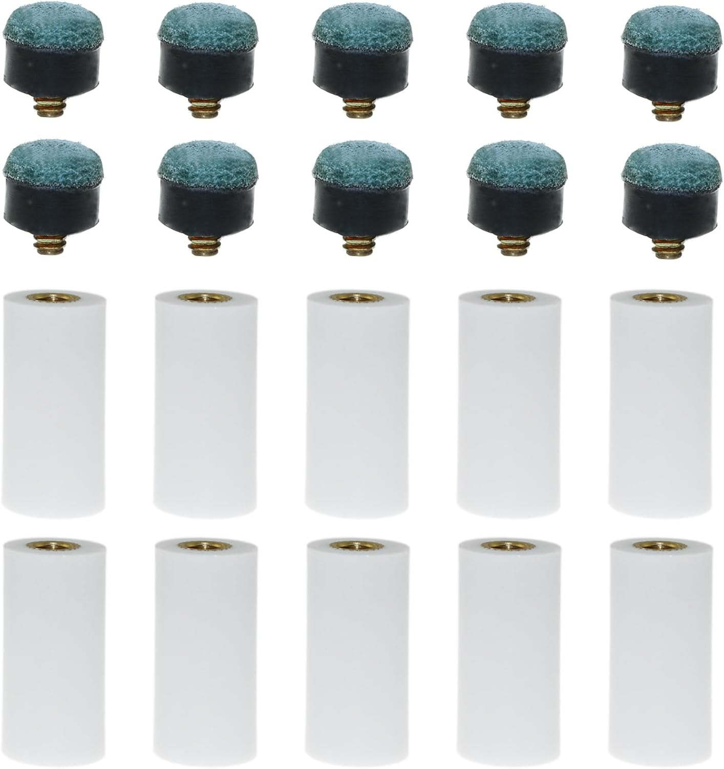 LUU-10Sets Blue Billiard Cues Tips Replacement Screw On Pool Cue Tips ...