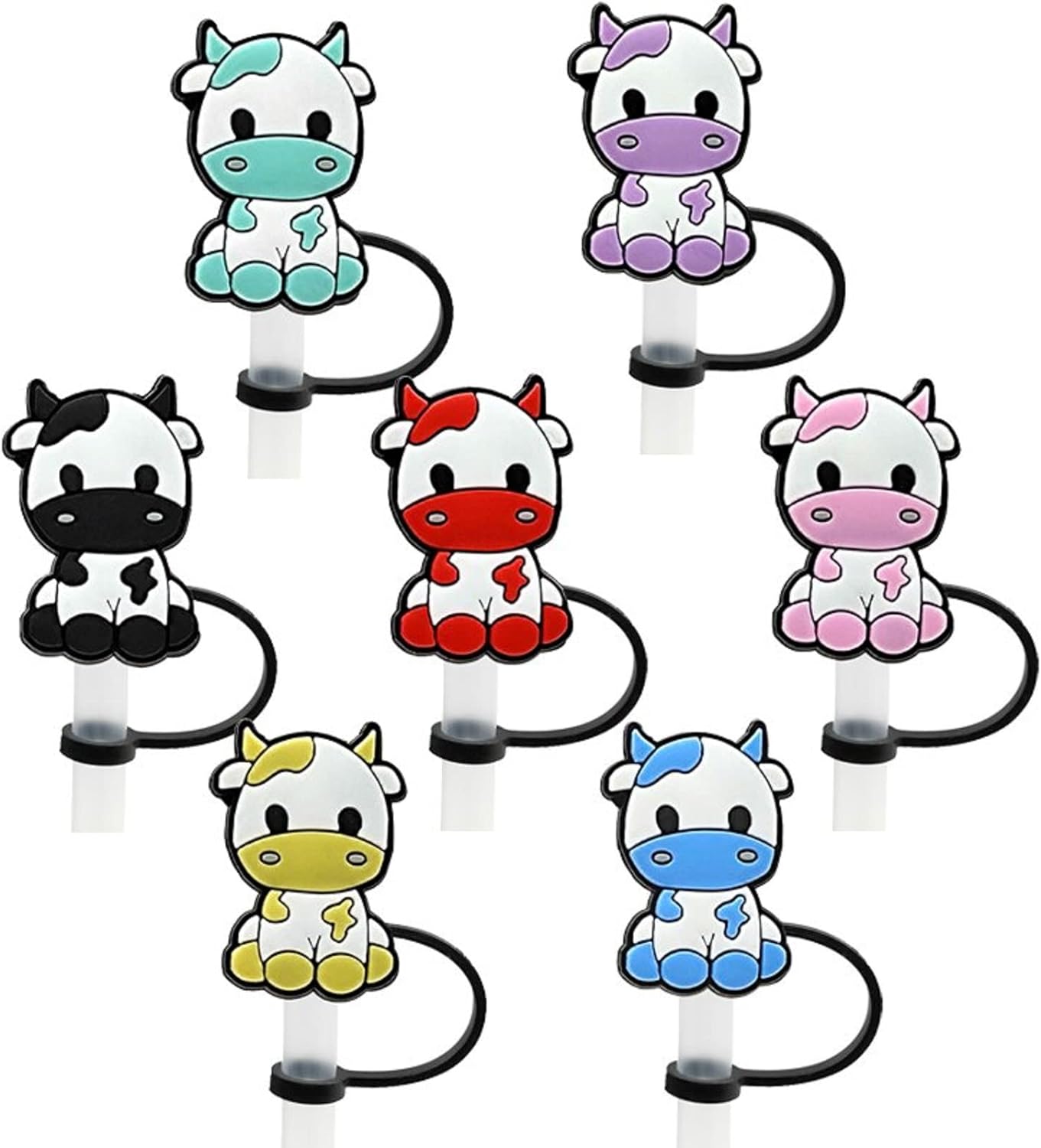 LUU-12 PCS DST Sorority Straw Cover Silicone Elephant Straw Covers Cap ...