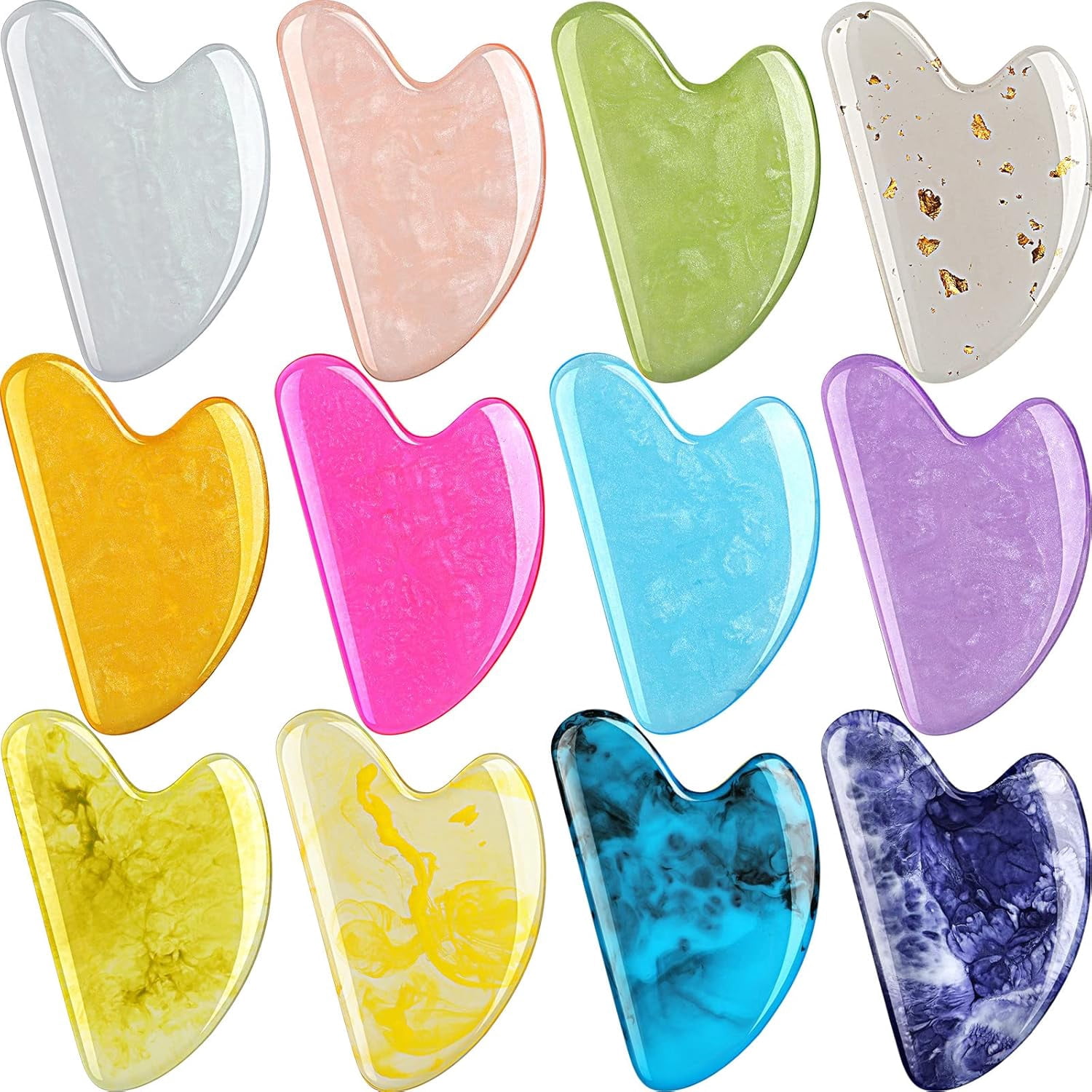 LUU-12 Pack Gua Sha Massage Tool Guasha Board Heart Shaped Gua Sha ...