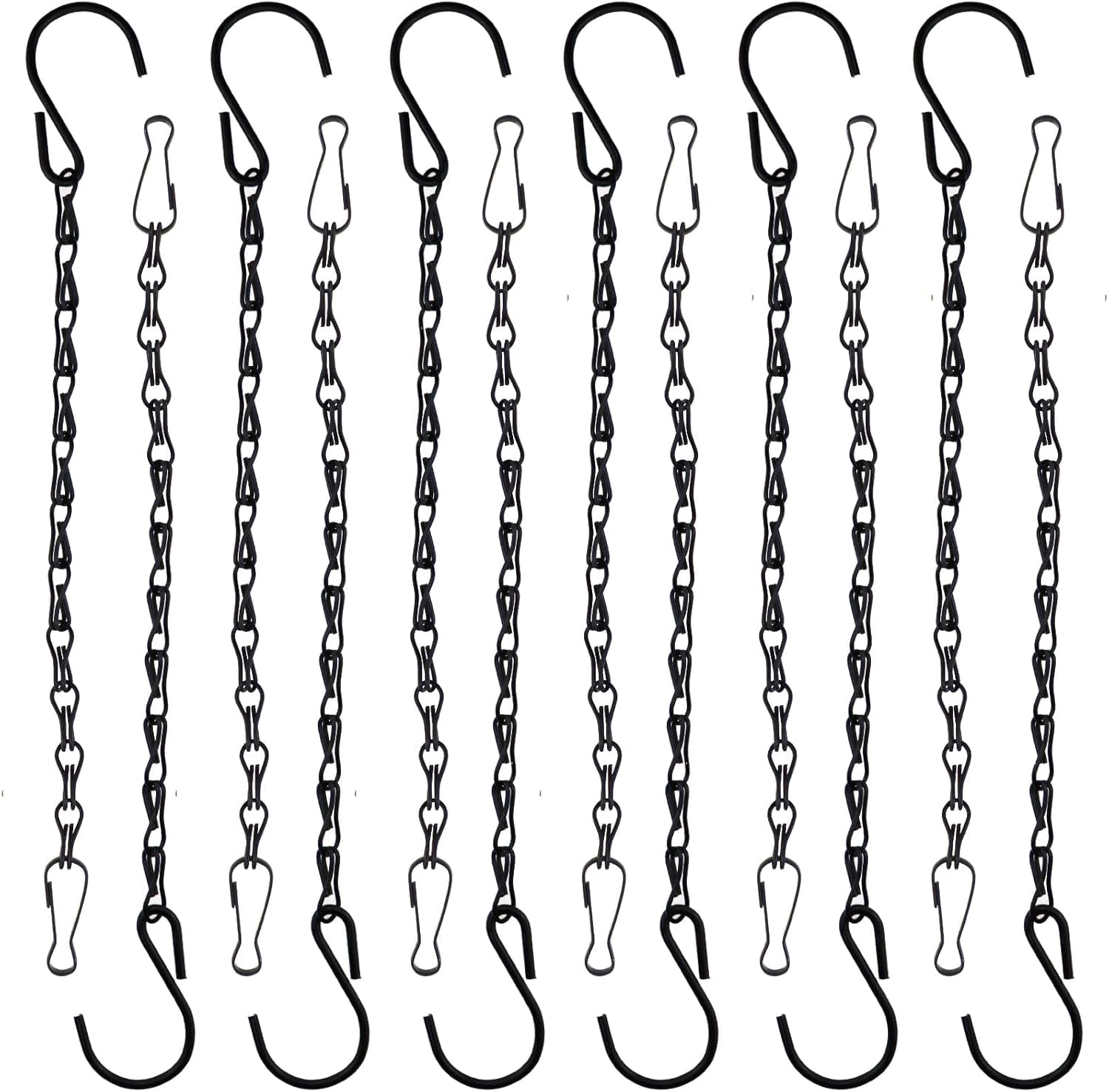 LUU-12PCS 10 Inch Black Garden Plant Hanger Metal Chain Suspension ...