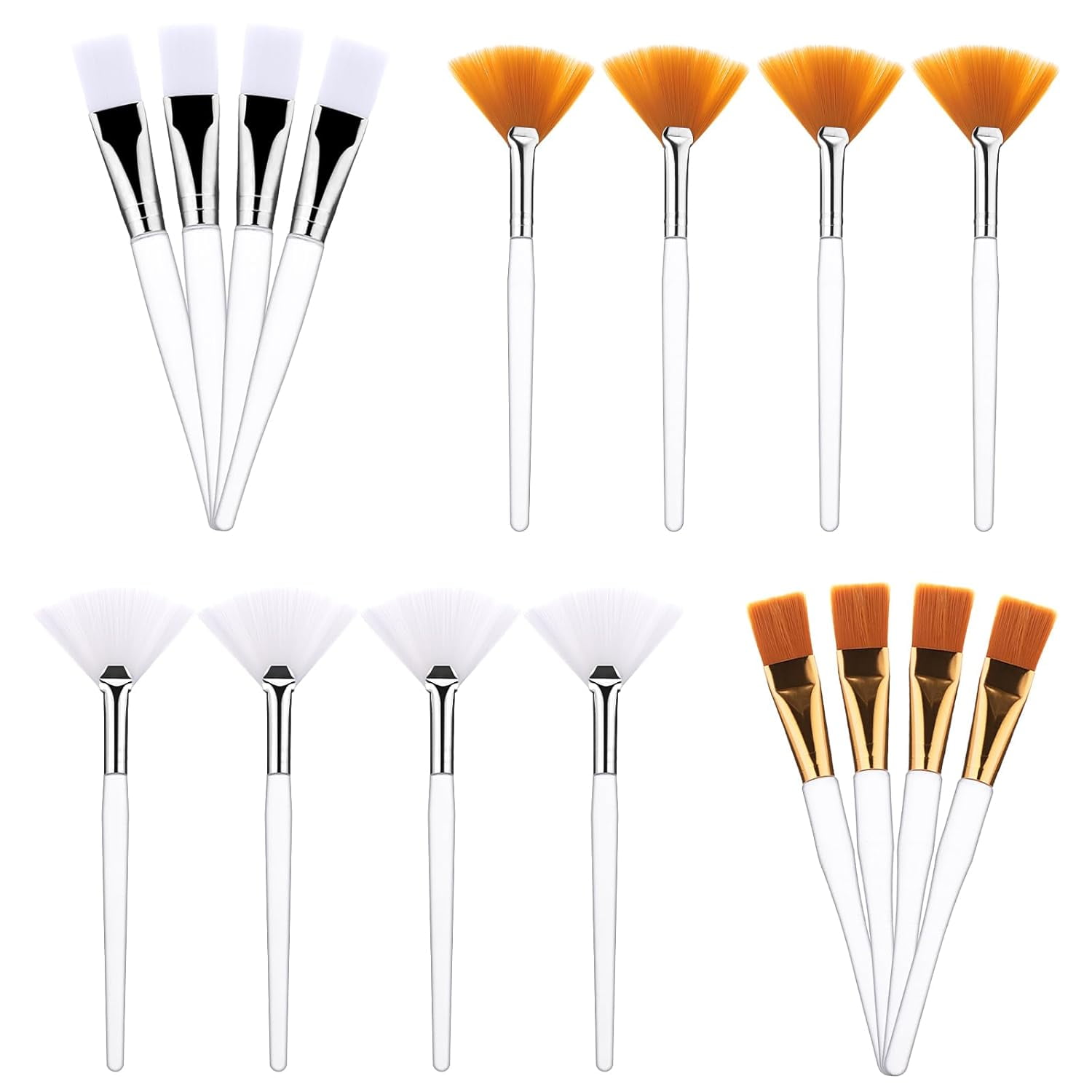 LUU-16 Pieces Face Mask Fan Brush Facial Mask Brush Fan Brushes ...