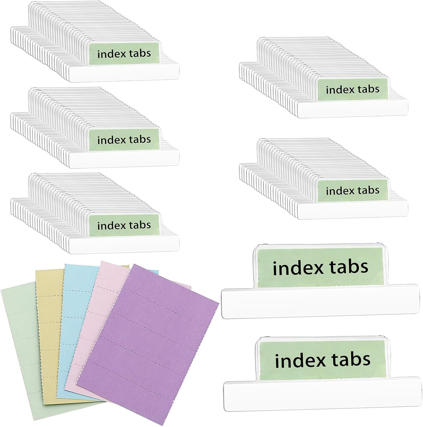 LUU-2.2 Inch Insertable Self-Adhesive Index Tabs with Printable Paper ...