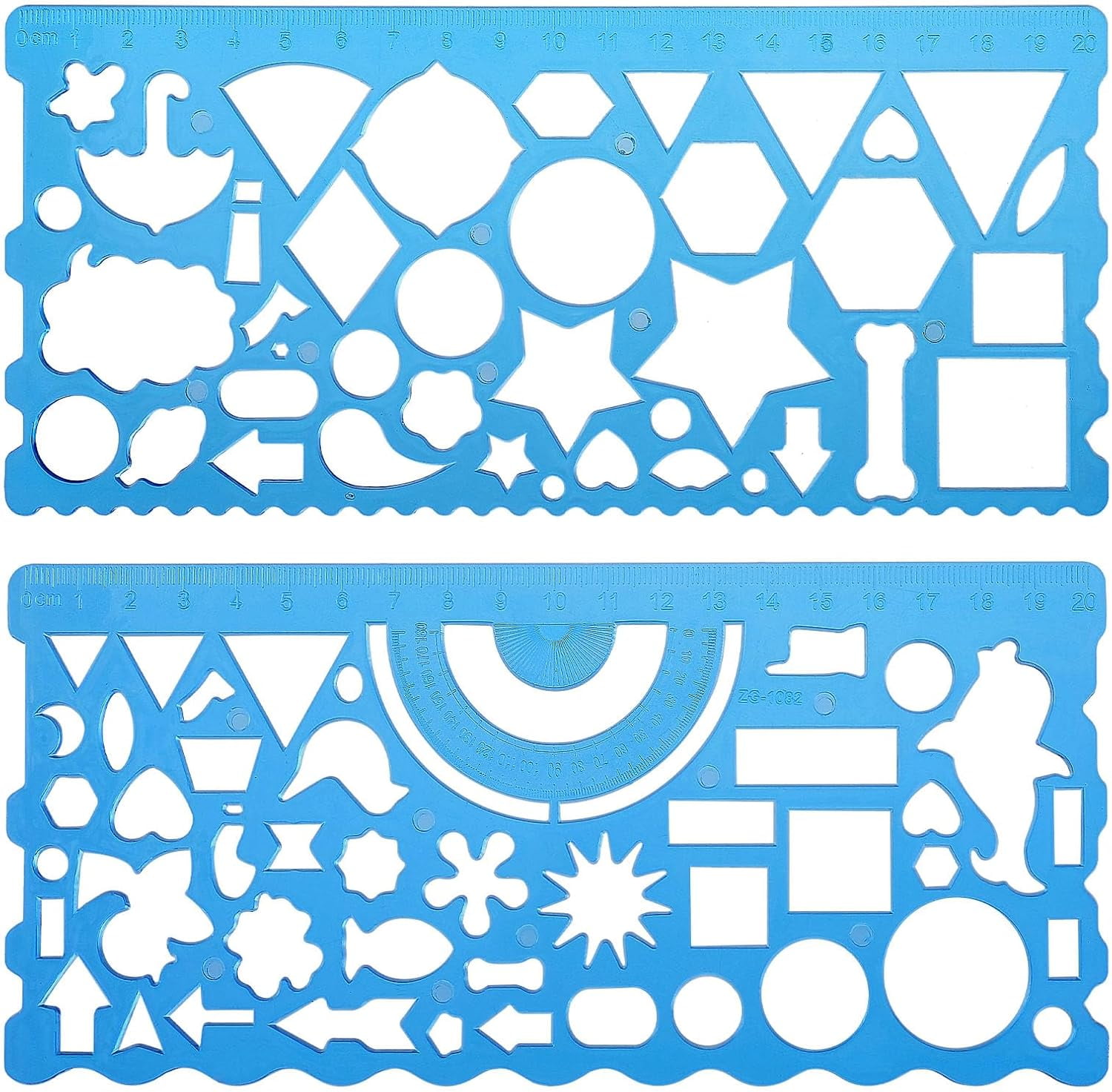 LUU-2 Pcs Geometric Drawings Templates, Multi-Shaped Drafting Stencils ...
