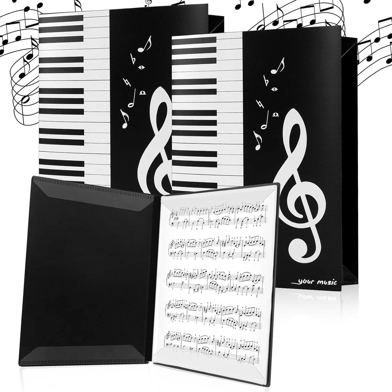 LUU-2 Pieces Sheet Music Folders 6-Sided A4 Choral Collapsible Files ...