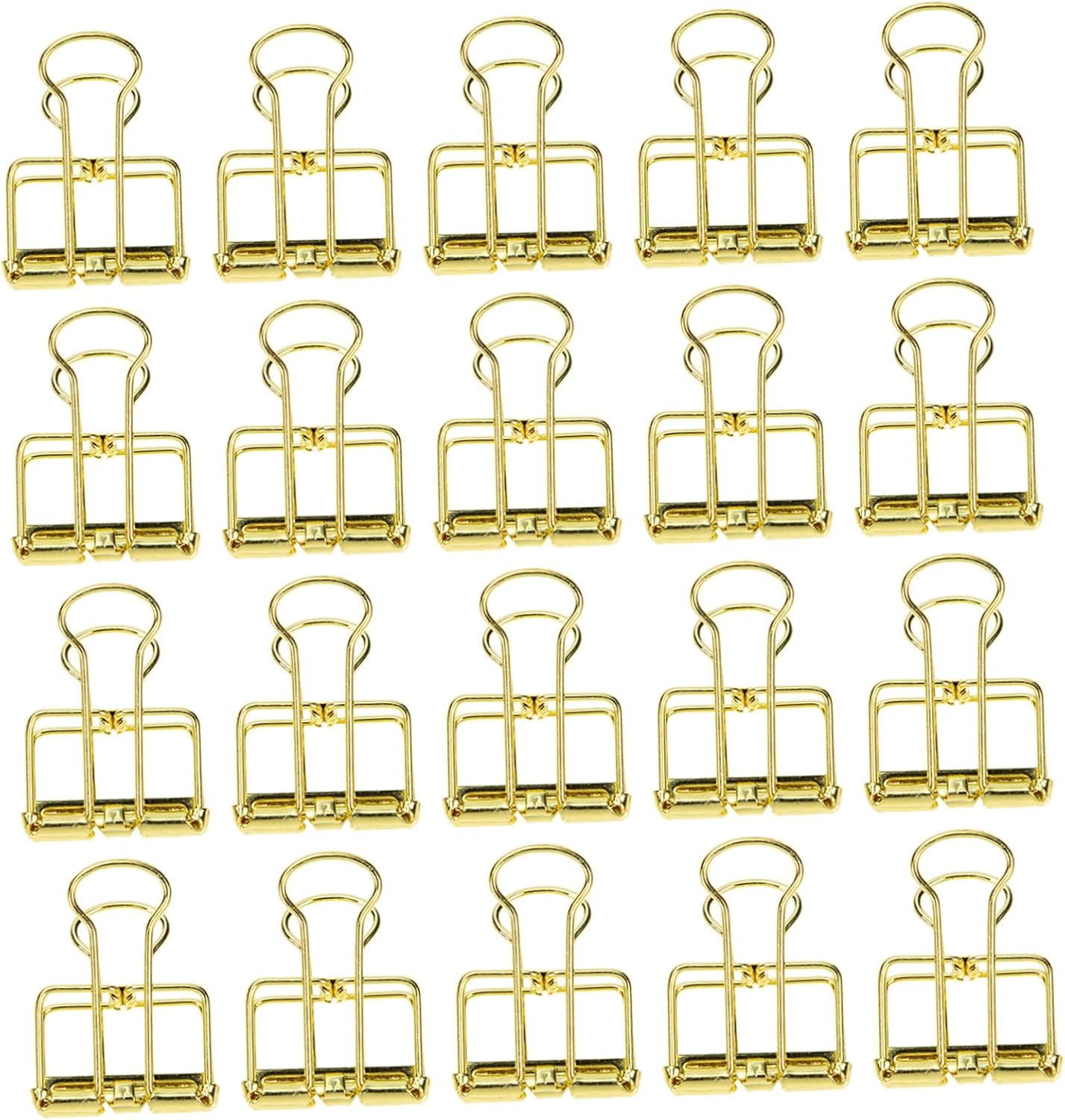 LUU-20pcs Golden Paper Clamps Creative Binder Clips Holes Sturdy Metal ...