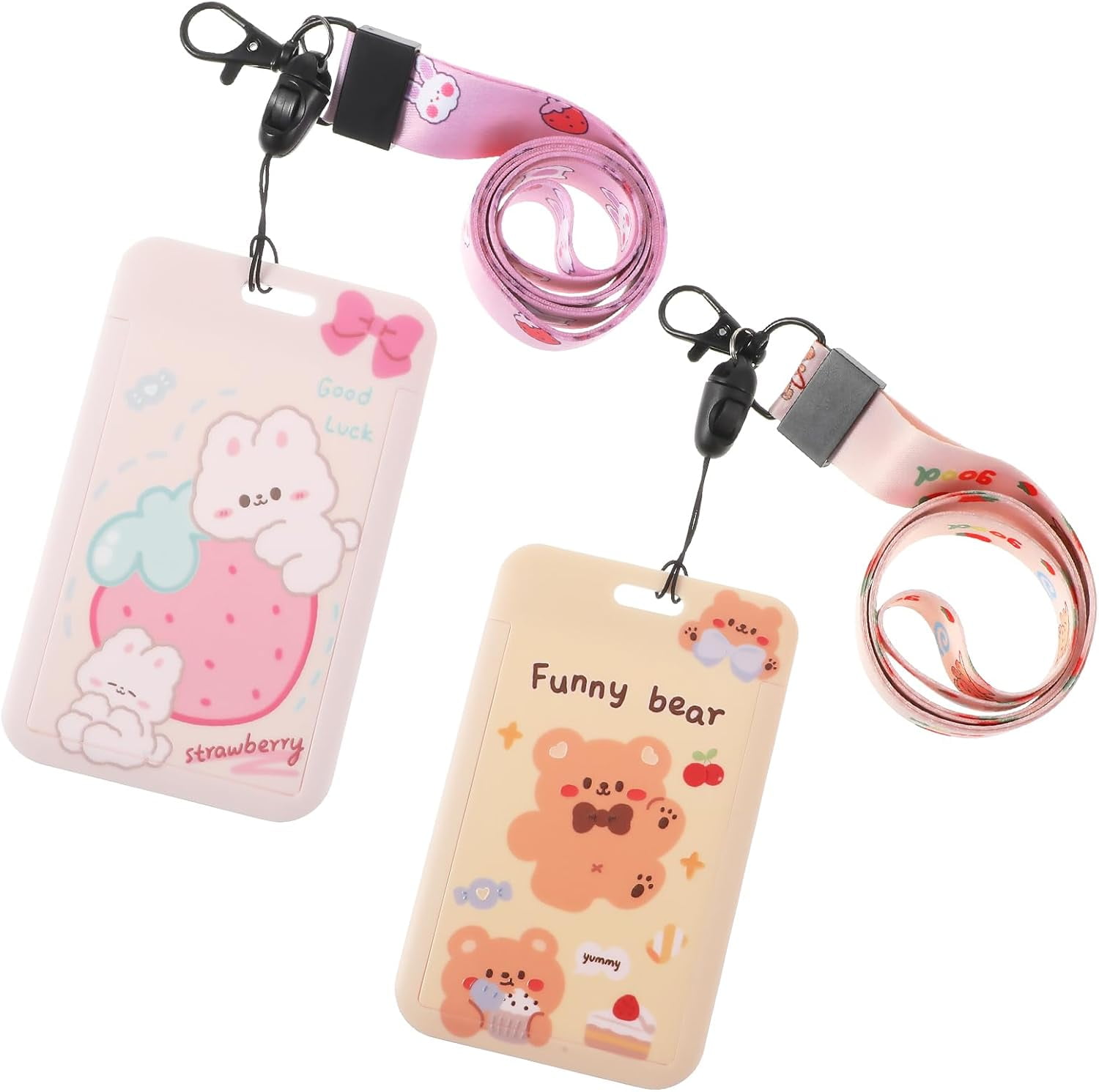 LUU-2Pcs Kpop Photocard Holder Sliding Cute Cartoon Rabbit Bear Animal ...