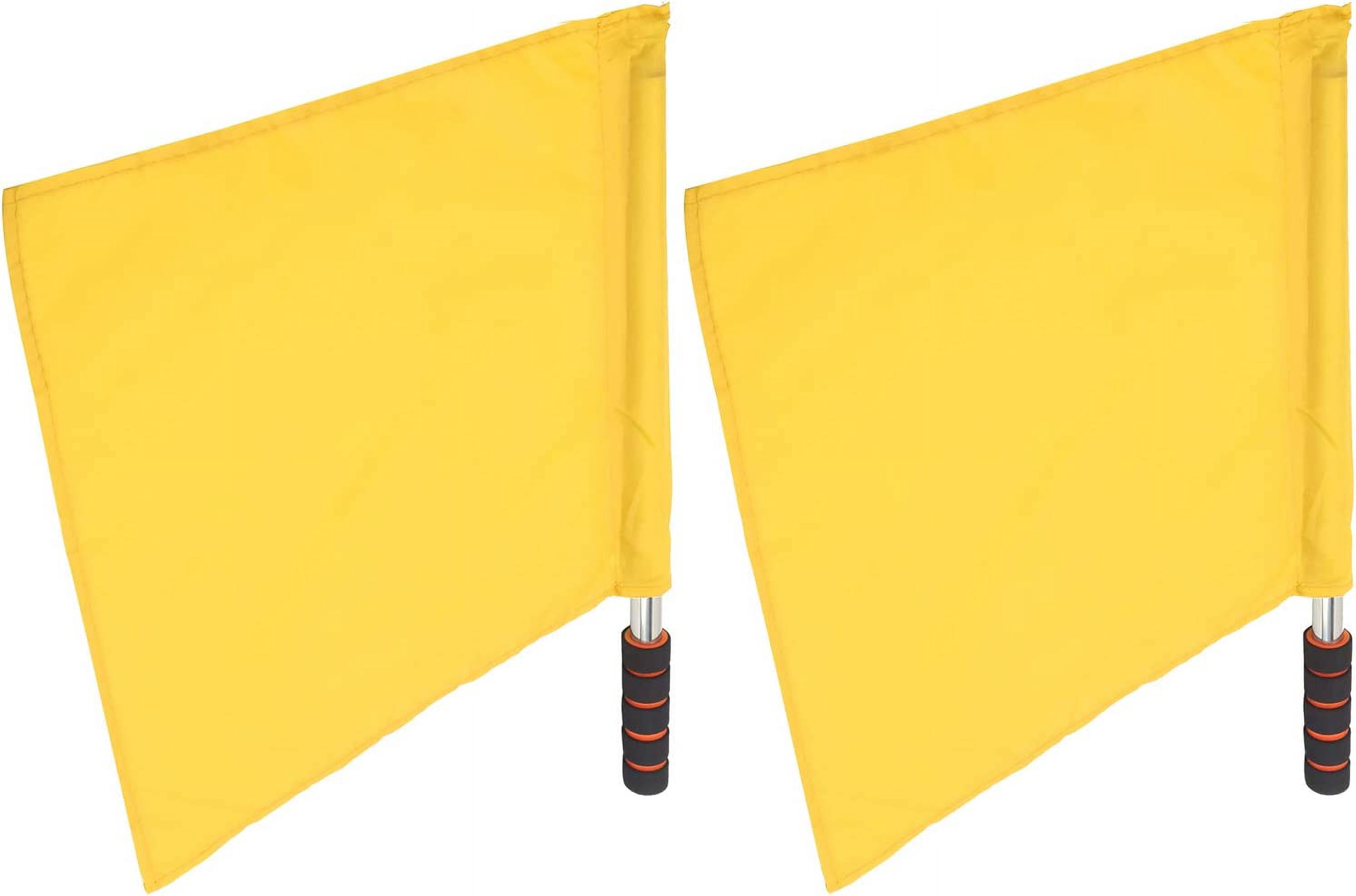 LUU-2Pcs Referee Flag Stainless Steel Hand Flag Signal Flag Track and ...