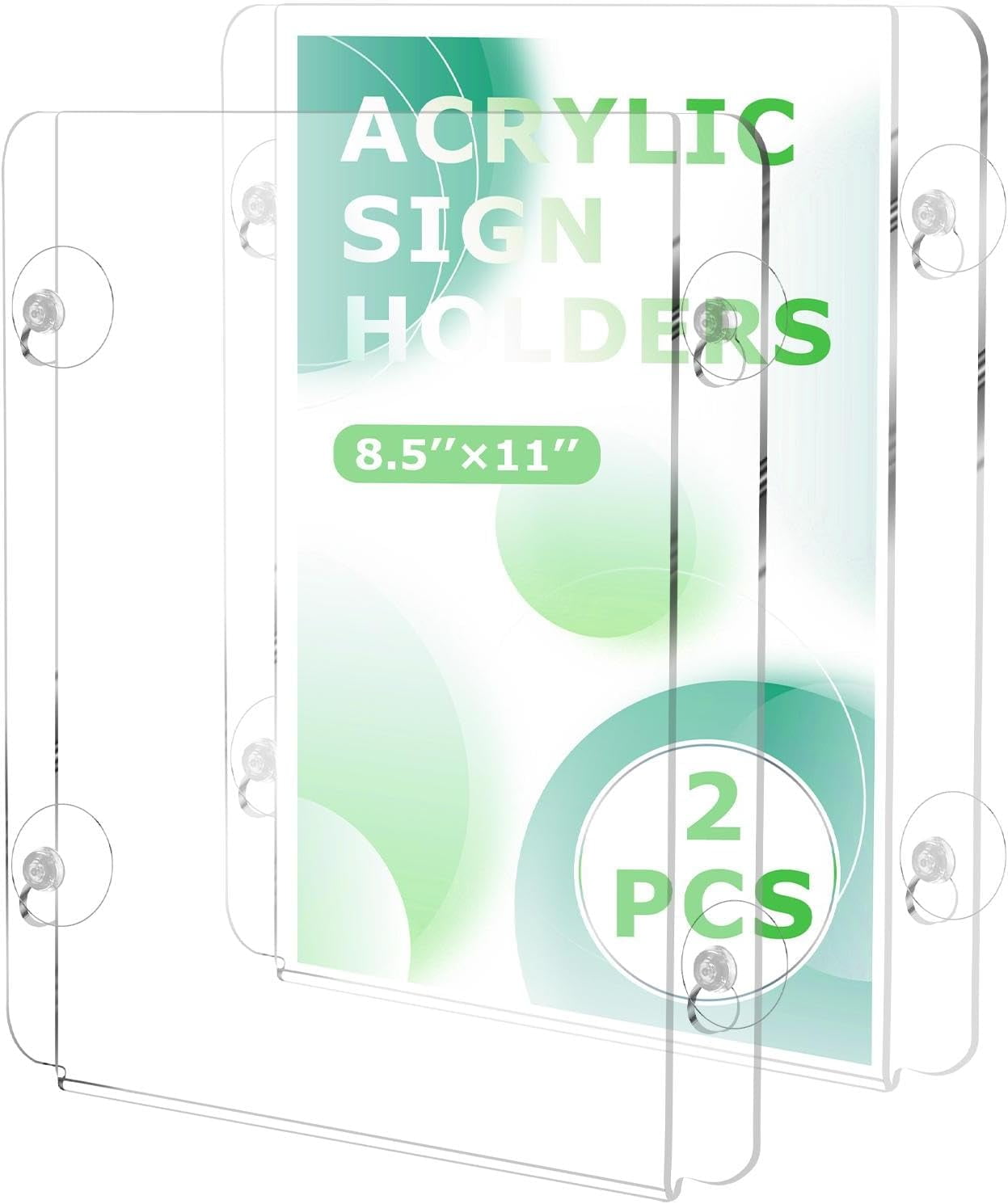 LUU-2Pcs Wall Mount Acrylic Sign Holder,8.5x11inch Advertising Signage ...