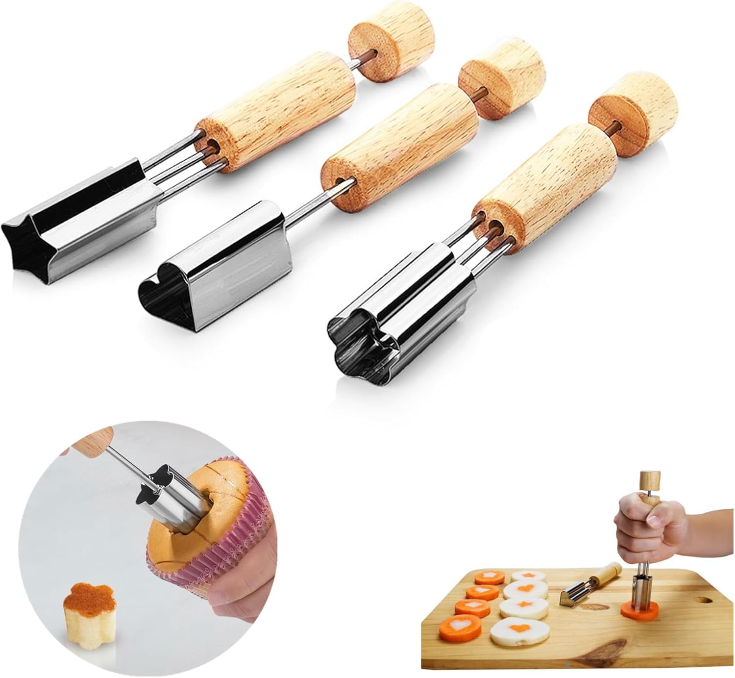 LUU-3 PCS Cupcake Corer Professional Cupcake Filler Tool Cupcake Hole ...