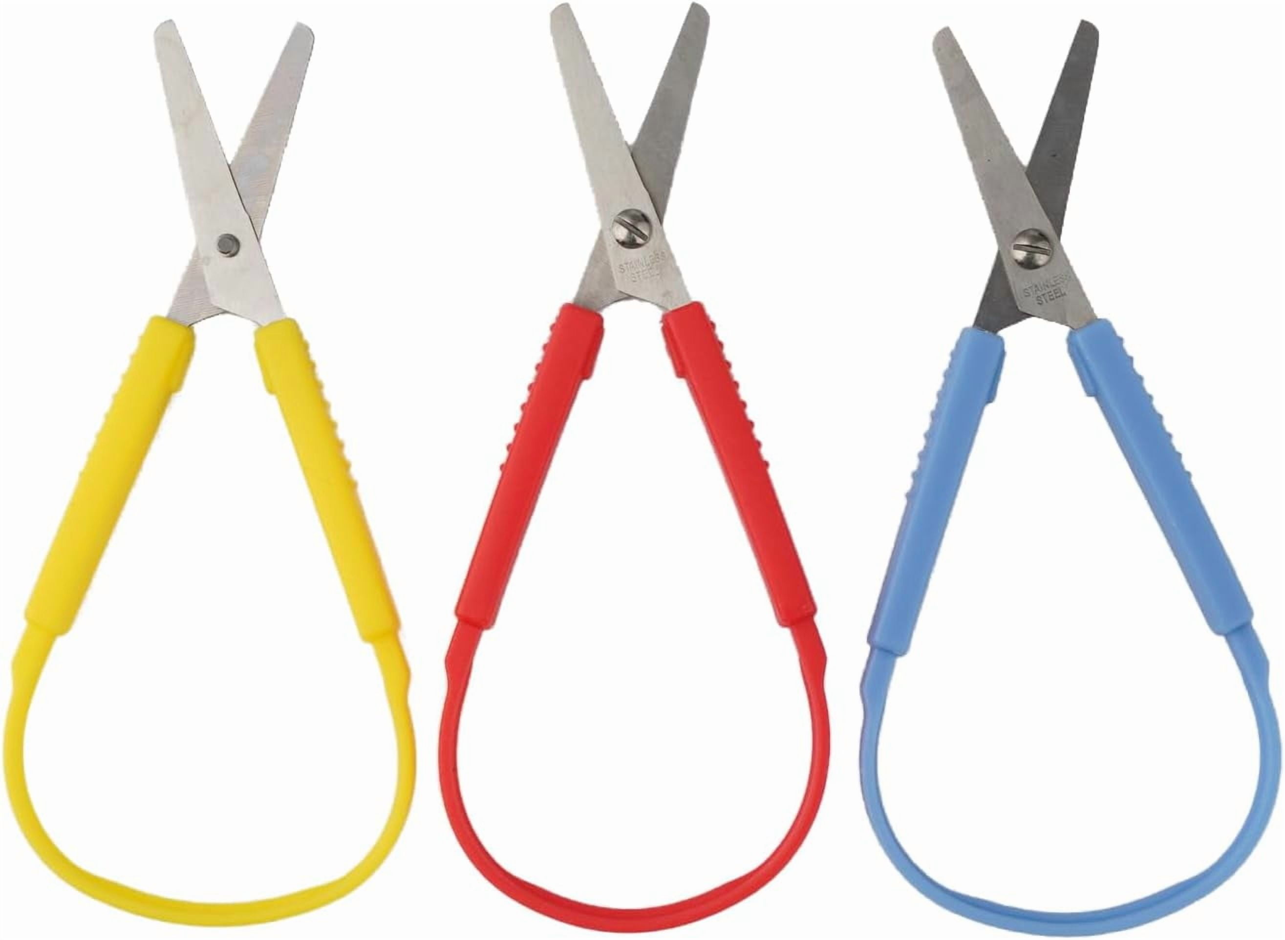 LUU-3 Pcs Mini Loop Scissors, Colorful Looped Handle Self-Opening ...
