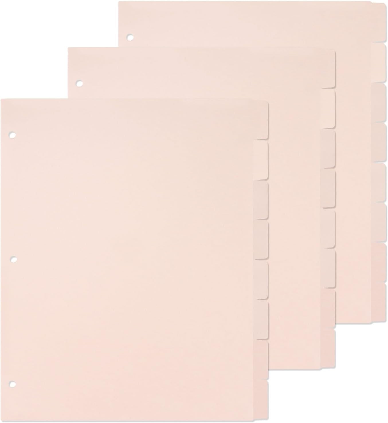 LUU-3 Ring Binder Dividers with 8 Tabs, Sturdy Plastic Tab Dividers ...