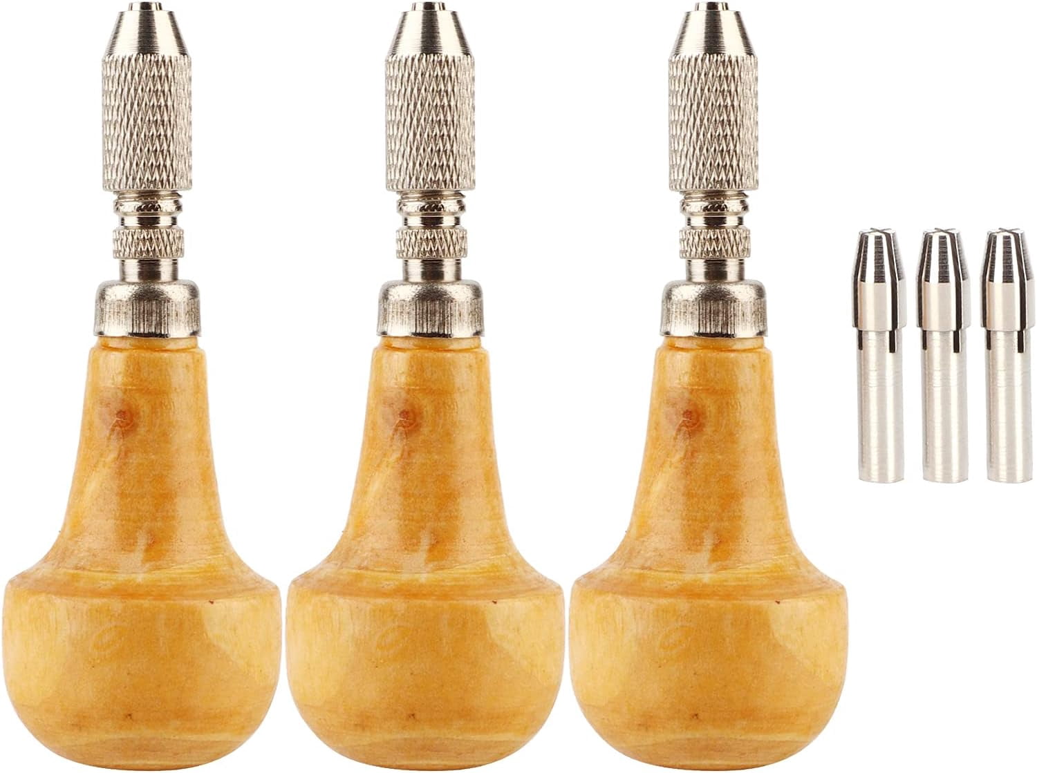 LUU-3 Set Pin Vise Graver Type Chuck, Wooden Handle Pin Vise Set Chuck ...
