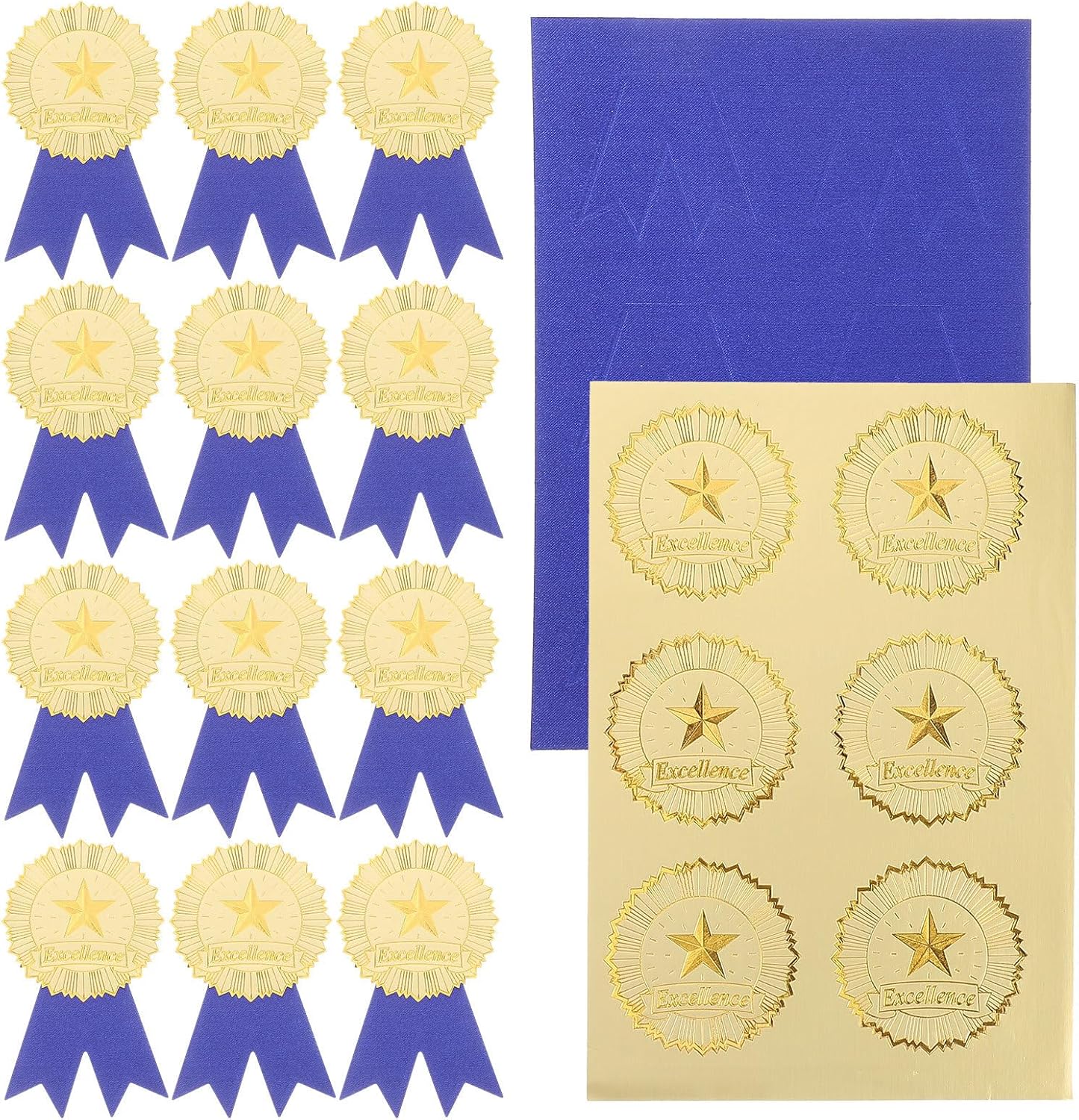LUU-30 Set of Gold Embossed Award Certificate Seals, Golden Foil ...