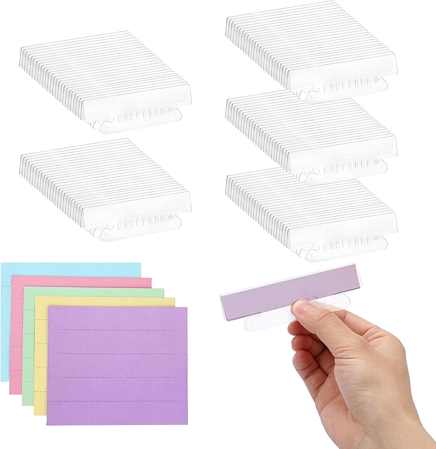 LUU-4.1 Inch Clear Hanging File Folder Tabs and Inserts, Plastic File ...
