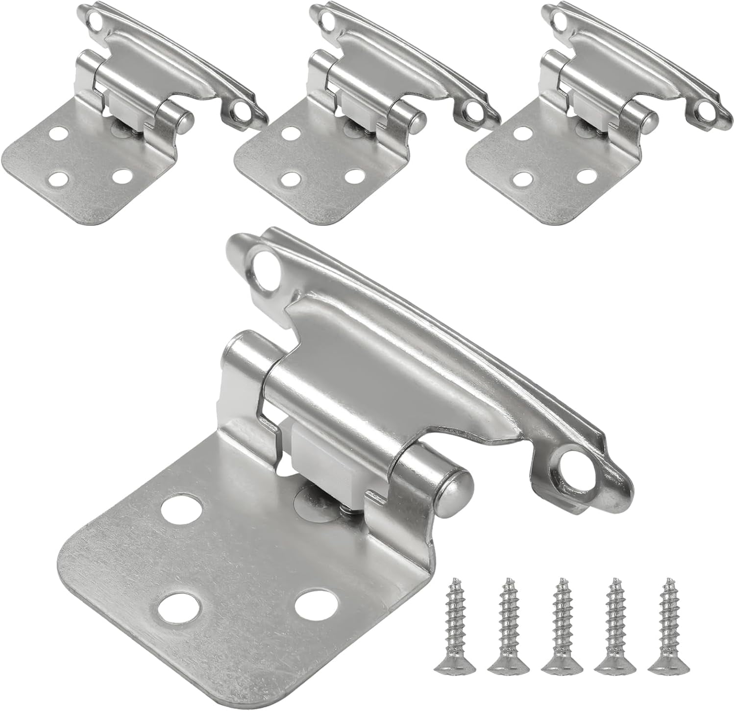 LUU-4 Pack 1/2" Overlay Brass Gold Self-Closing Kitchen Cabinet Hinges ...