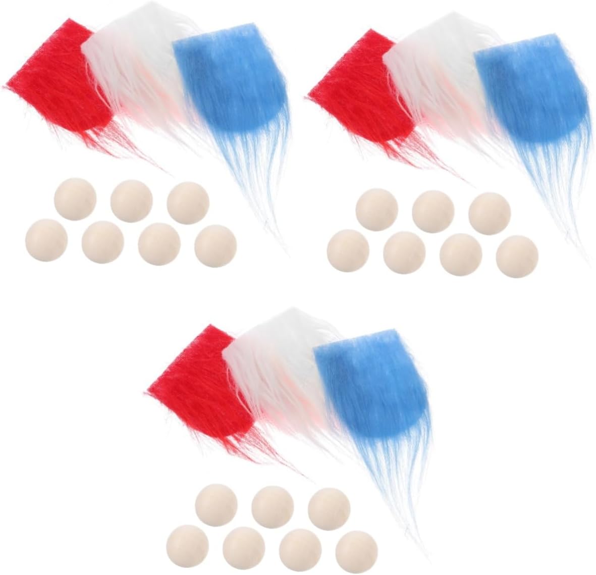 LUU-4 Sets Independence Day Beard Fake Beard Wooden Balls Dwarf Beards ...