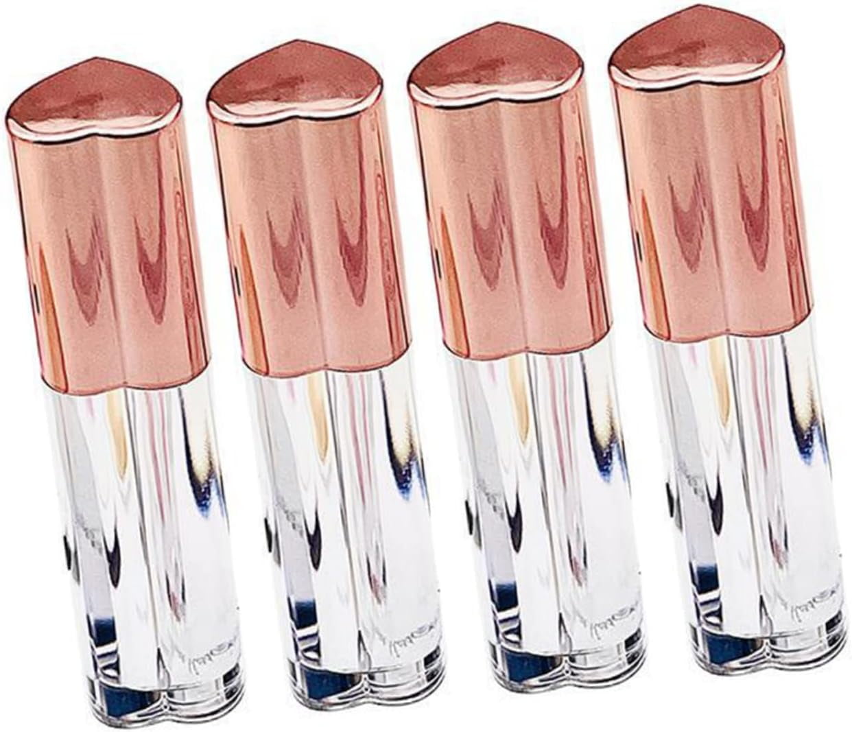 LUU-4Pcs Heart Shaped Lip Gloss Tubes Empty Containers Refillable ...