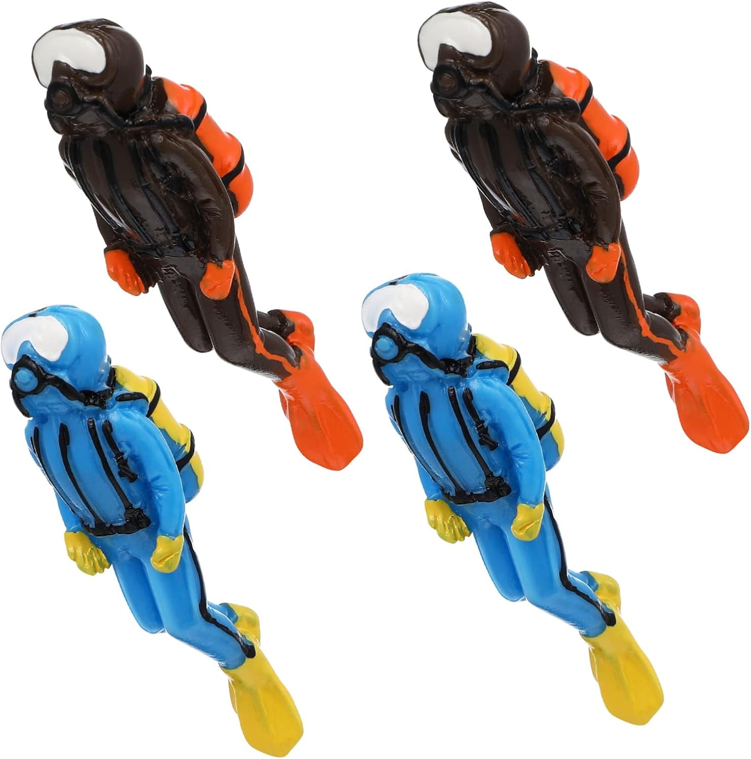 LUU-4Pcs Scuba Diver Figurines Scale Models People Set Mini Swimmers ...