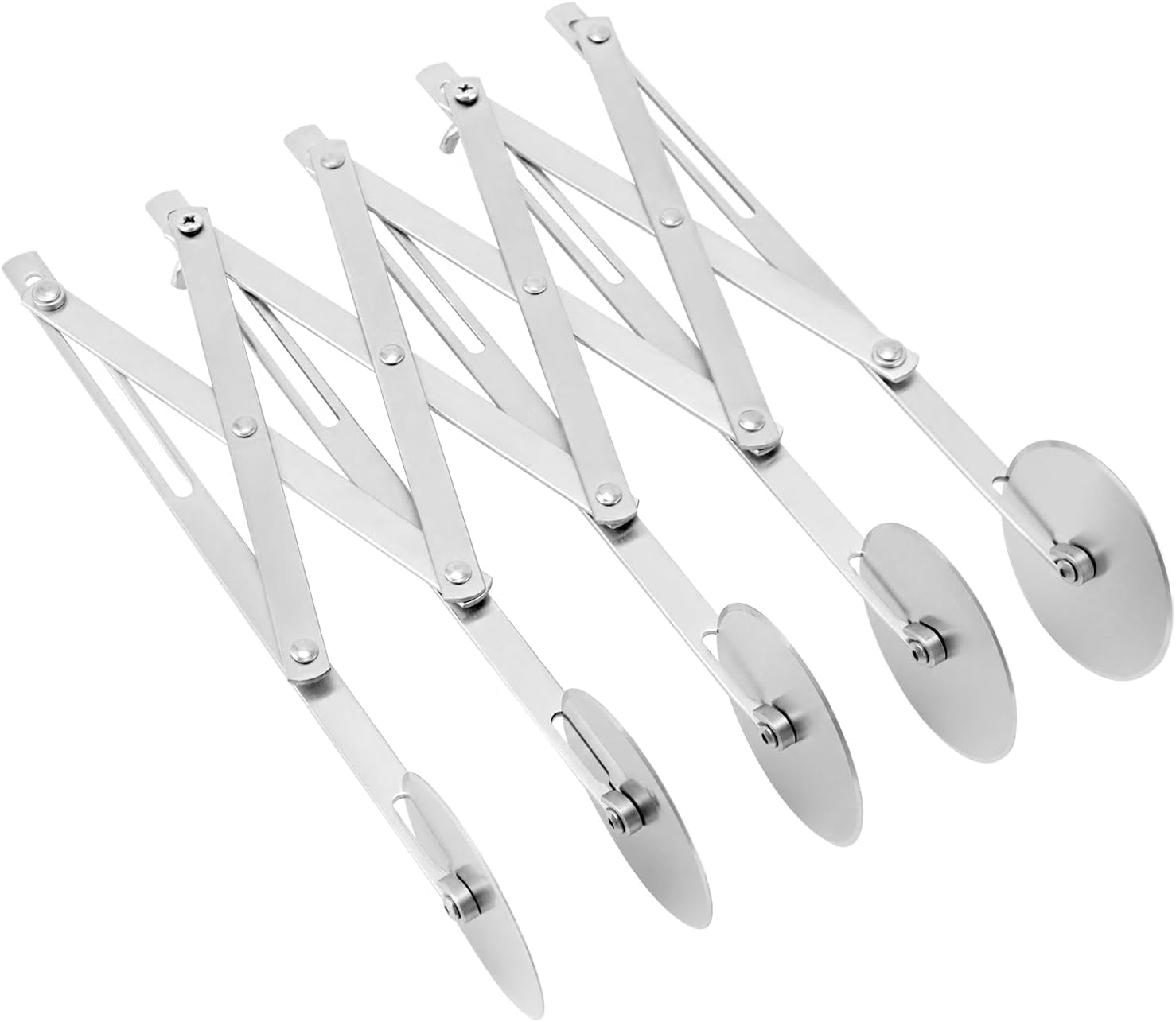 LUU-5-Wheel Adjustable Pastry Cutter, Stainless Steel Pizza Slicer ...