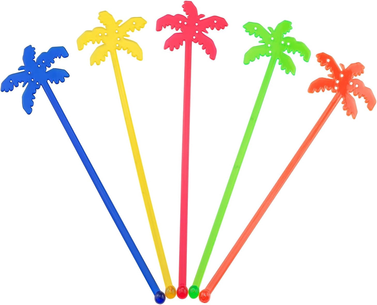 LUU-50PCS Coconut Decorative Stirring Sticks Tropical Ice Drinks ...