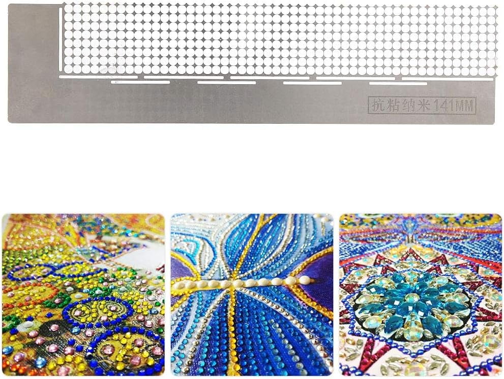 LUU-5D Pasted Painting Ruler, 8 Rows DIY Art Painting Mesh Ruler with ...