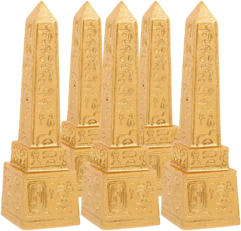 LUU-5pcs Egyptian Desert Obelisk with Hieroglyphs Statue Tall Ancient ...