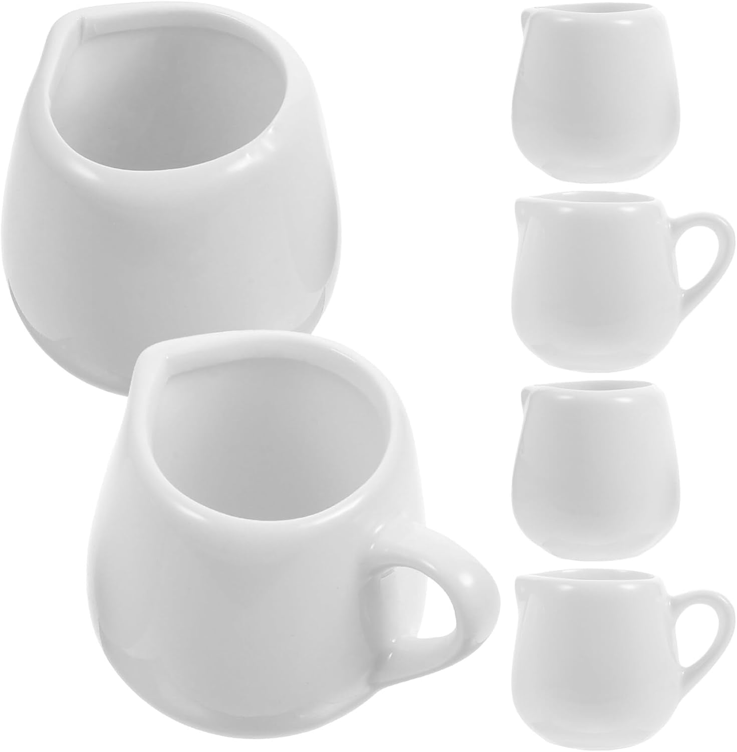 LUU-6 Pack Ceramic Creamer Jug Mini Creamer Pitcher Porcelain Sauce ...