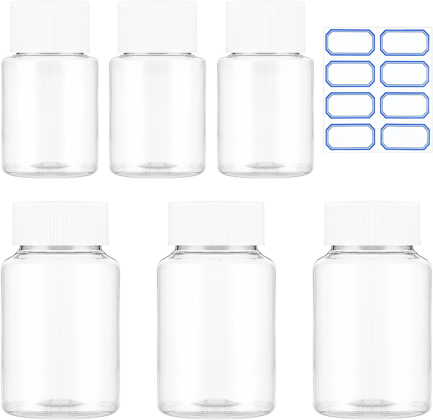 LUU-6 Pcs Clear Pill Bottle 150ml/80ml Plastic Medicine Containers ...