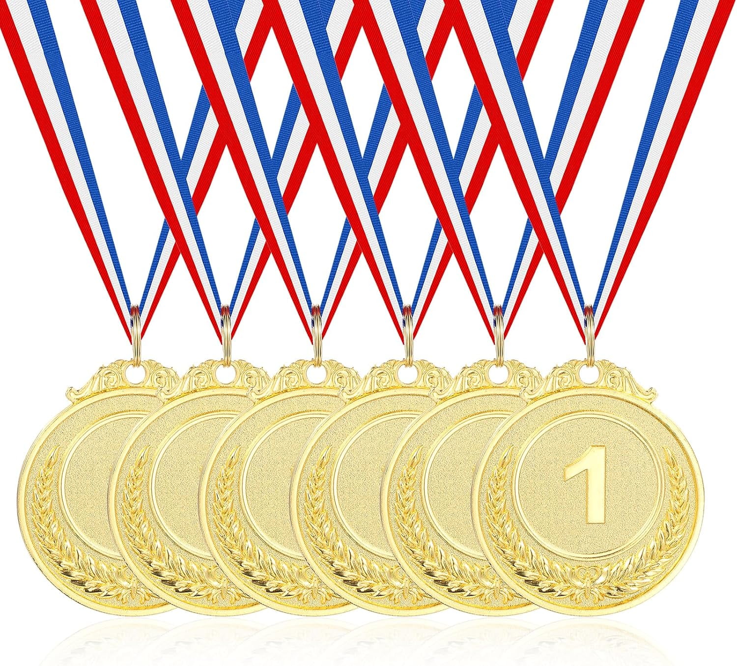 LUU-6 Pcs Gold Medals for Awards Adults, 1st Place Metal Award Medals ...