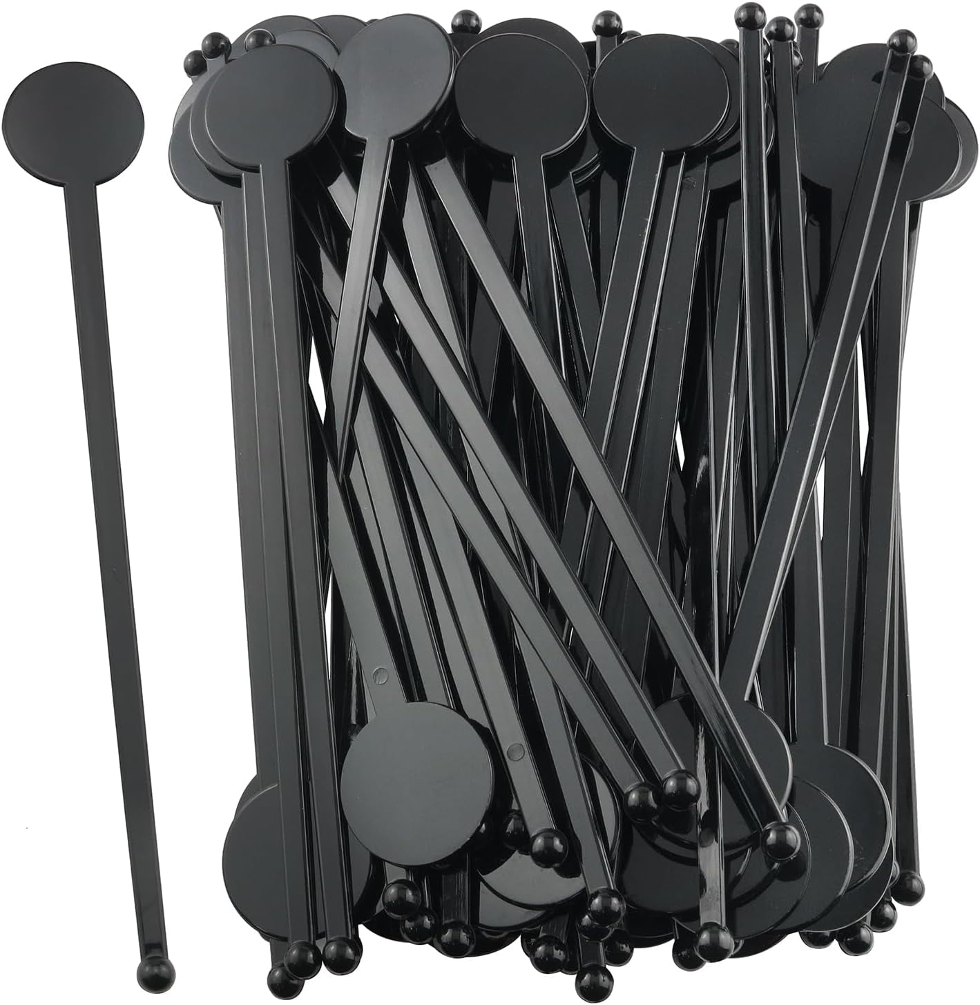 LUU-80PCS Plastic Stir Sticks Cocktail Coffee Milk Juice Drink Round ...