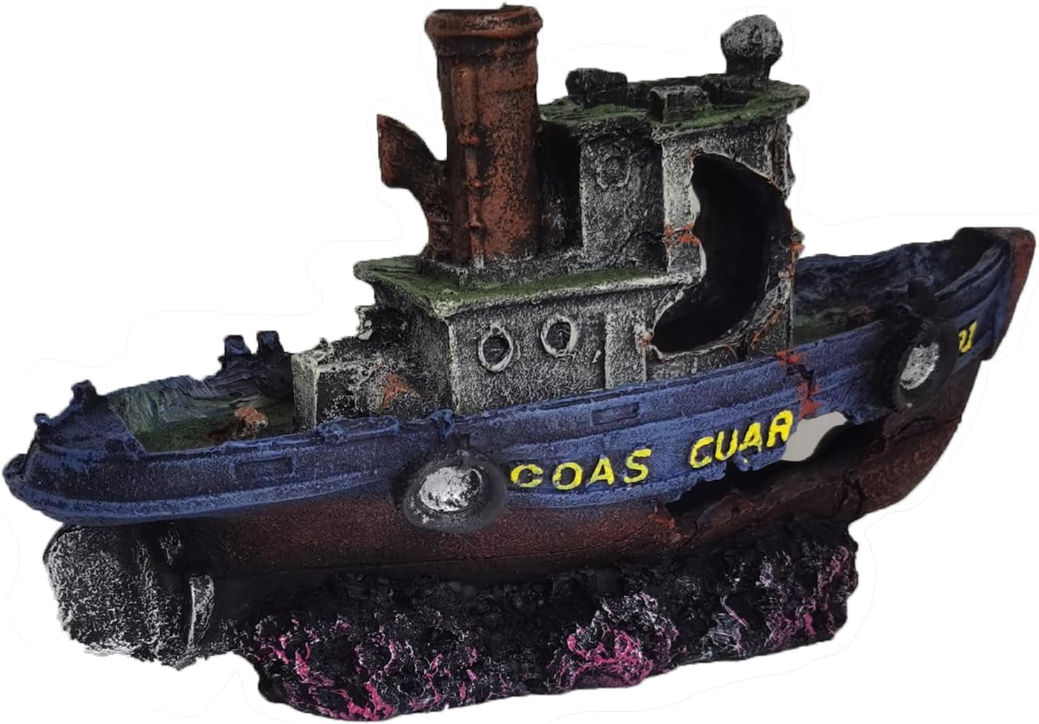 LUU-Aquarium Large Shipwreck Decorations - Fish Tank Lifelike Ship ...