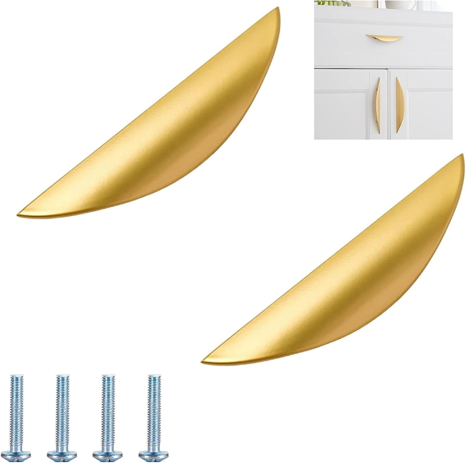 LUU-Back Mount Finger Edge Pull, 2Pcs Gold Zinc Alloy Hidden Handle ...