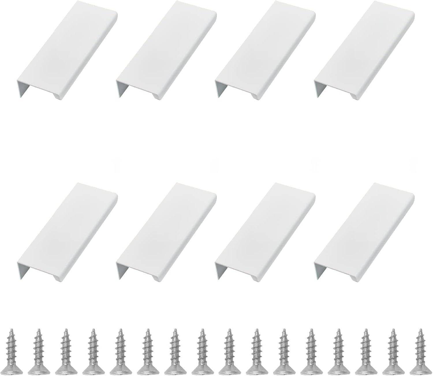 LUU-Back Mount Finger Edge Pull, 8Pcs White Aluminum Hidden Handles ...