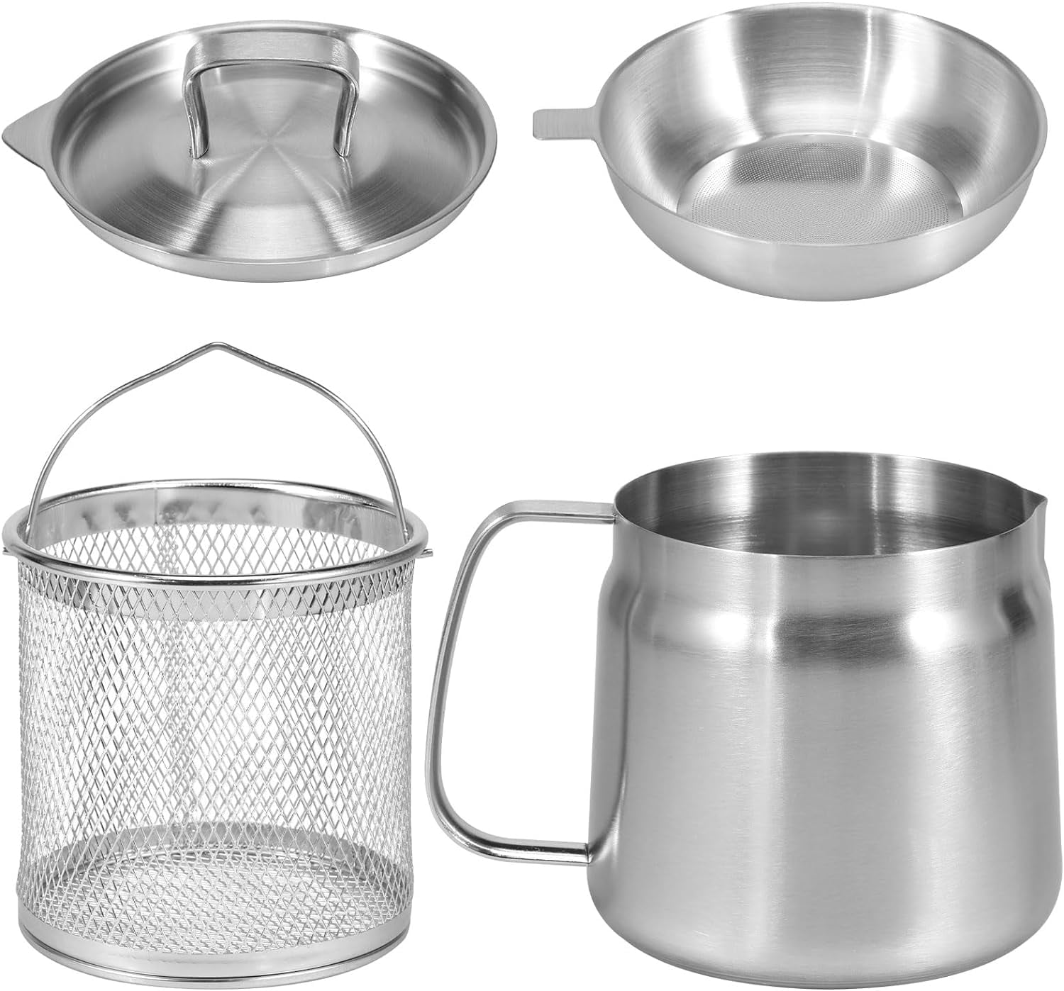 LUU-Bacon Grease Container With Strainer, 304 Stainless Steel Large ...