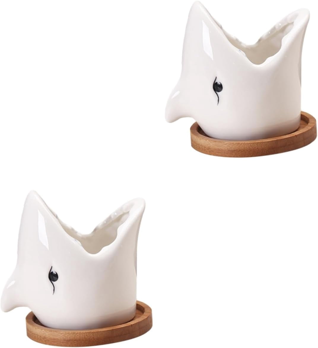 LUU-Big Mouth Shark Planter Plant Pots Shark Flower Pot Mini Vases ...