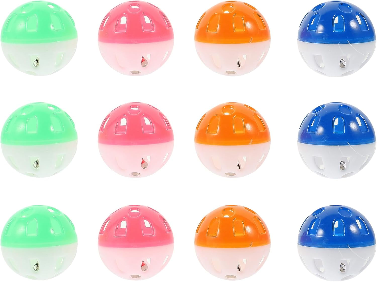 LUU-Bird Bell Ball : 12Pcs Plastic Cat Balls with Bell Colorful ...