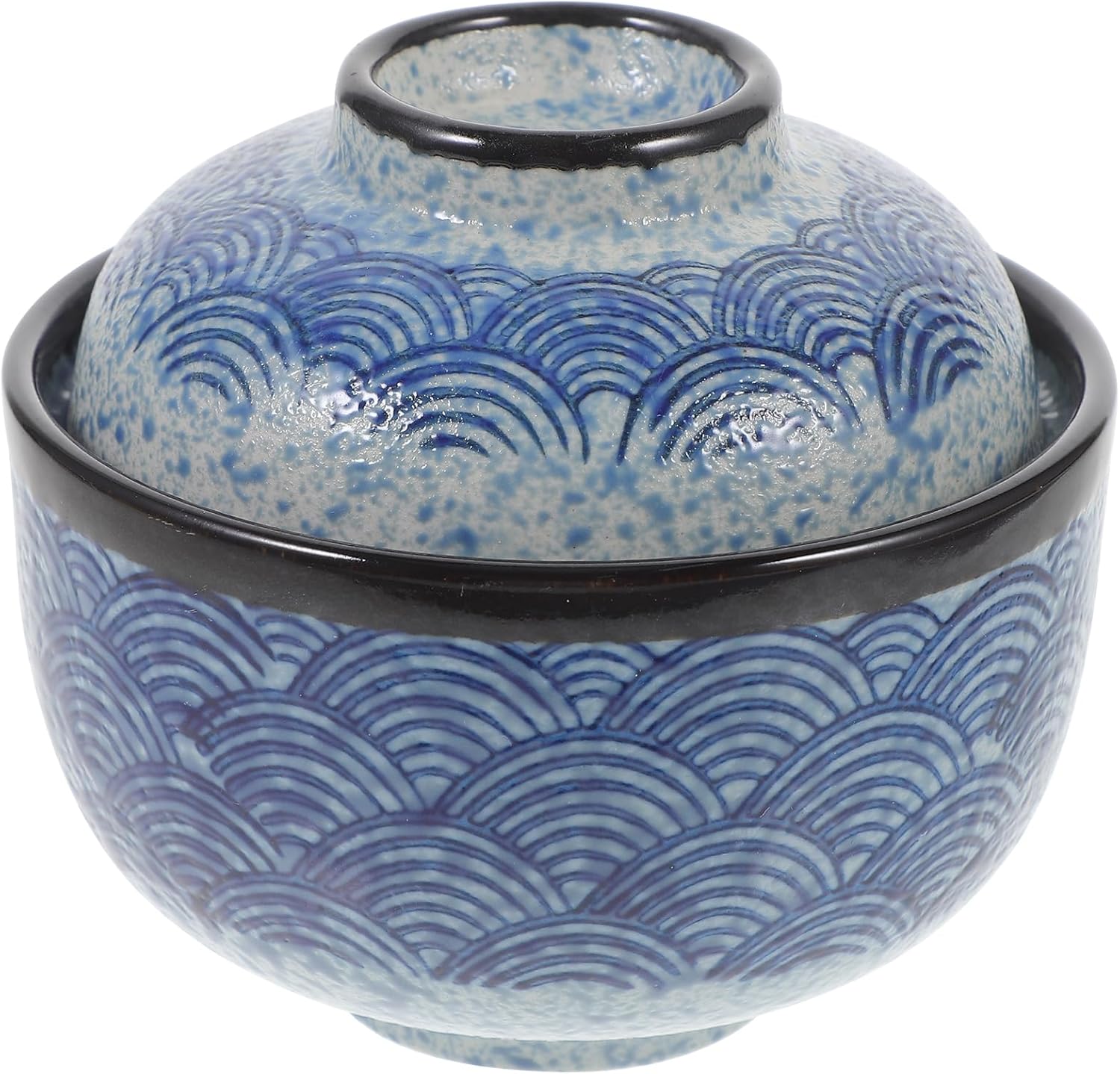 LUU-Ceramic Stew Pot with Lid, Ramen Bowl Japanese Soup Bowls Soup Miso ...