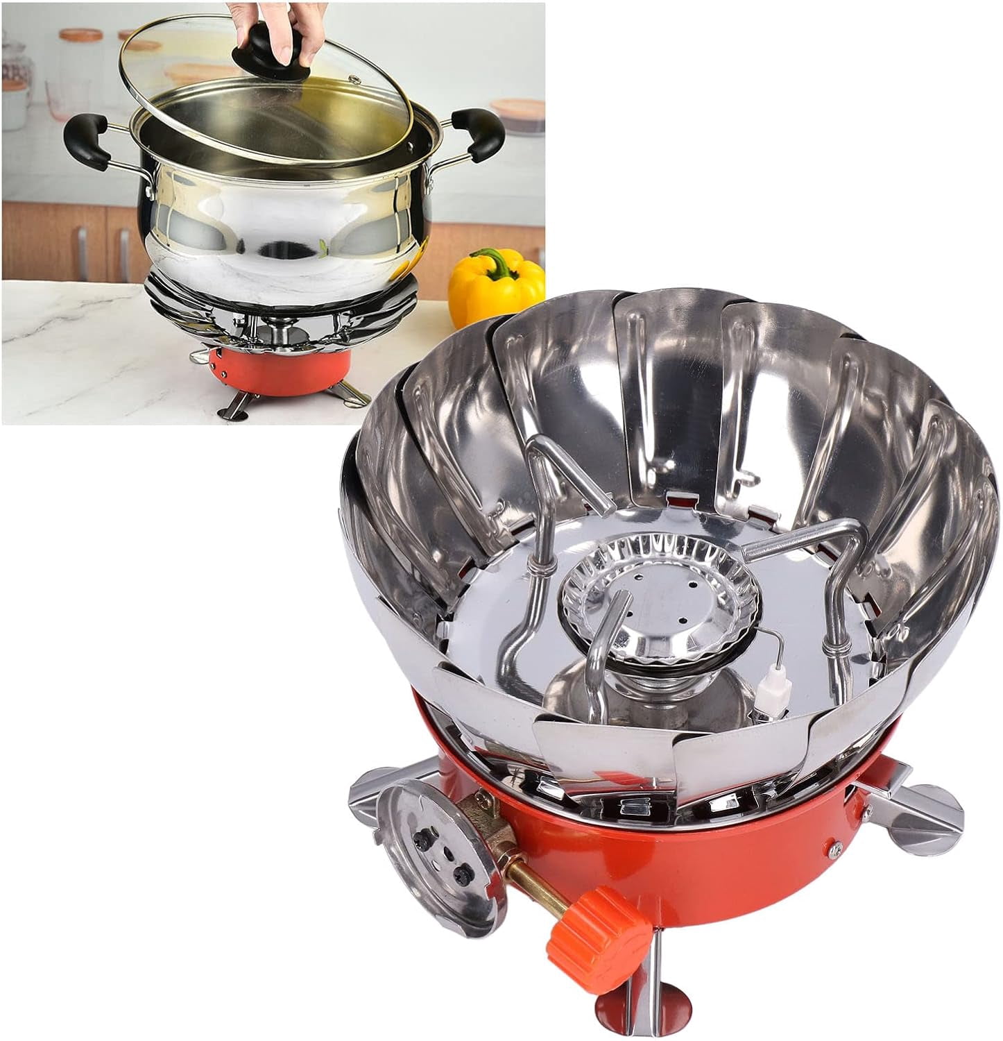 LUU-Collapsible Bracket Camp Stove, Windproof Ultralight Camping ...