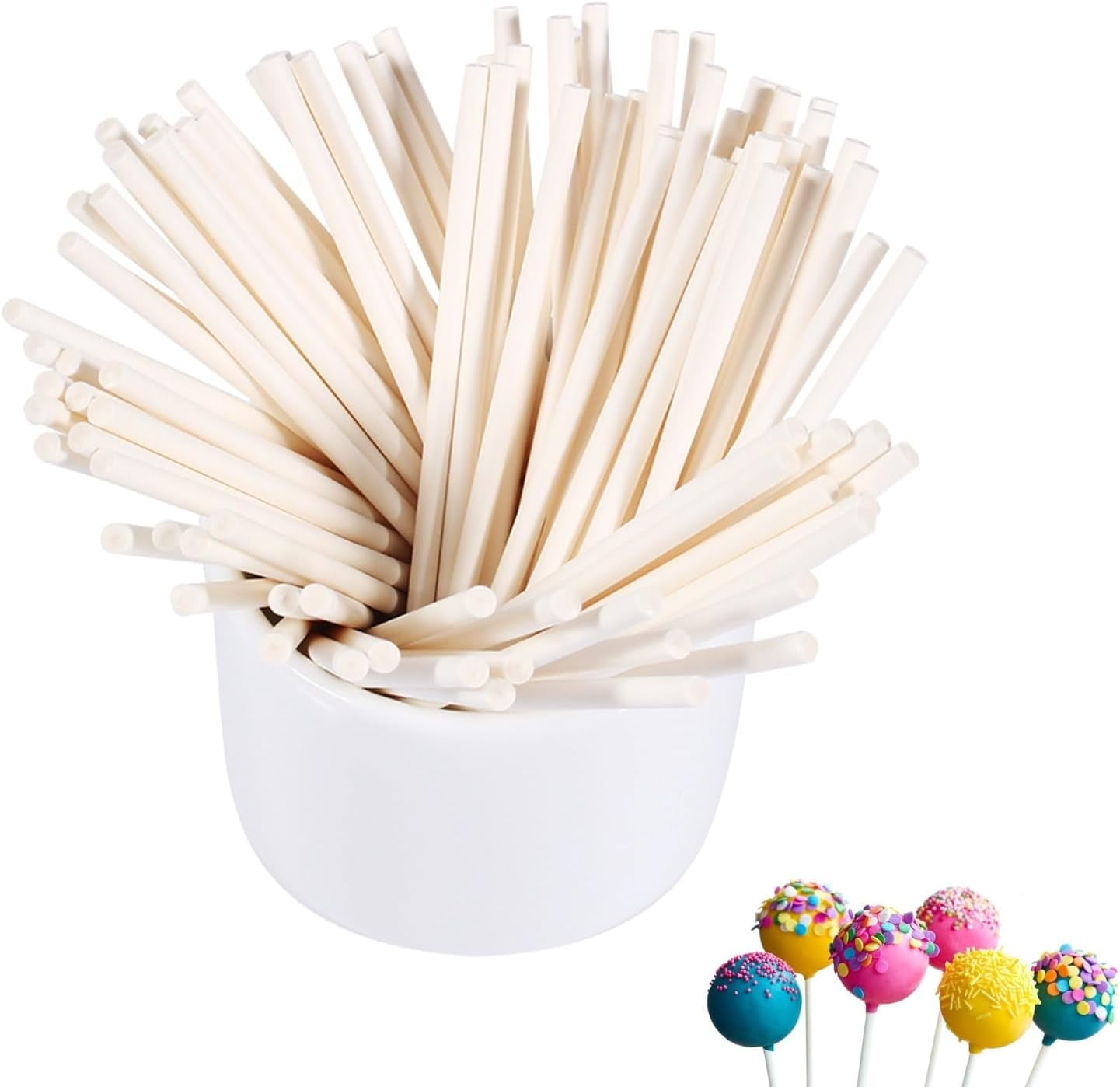 LUU-Colorful Lollipop Sticks,100 Pcs/Set Colorful Lollipop Sticks Cake ...