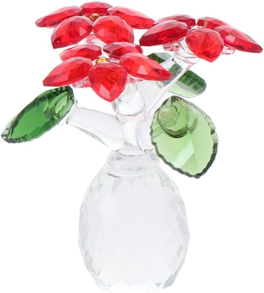 LUU-Crystal Flower Desktop Decoration, Flower Statue Collection with ...
