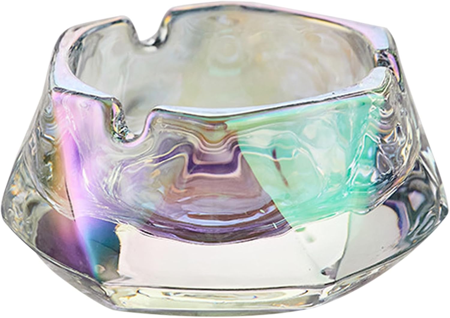 LUU-Crystal Hexagonal Glass Ashtrays Heavy Duty Indoor & Outdoor ...