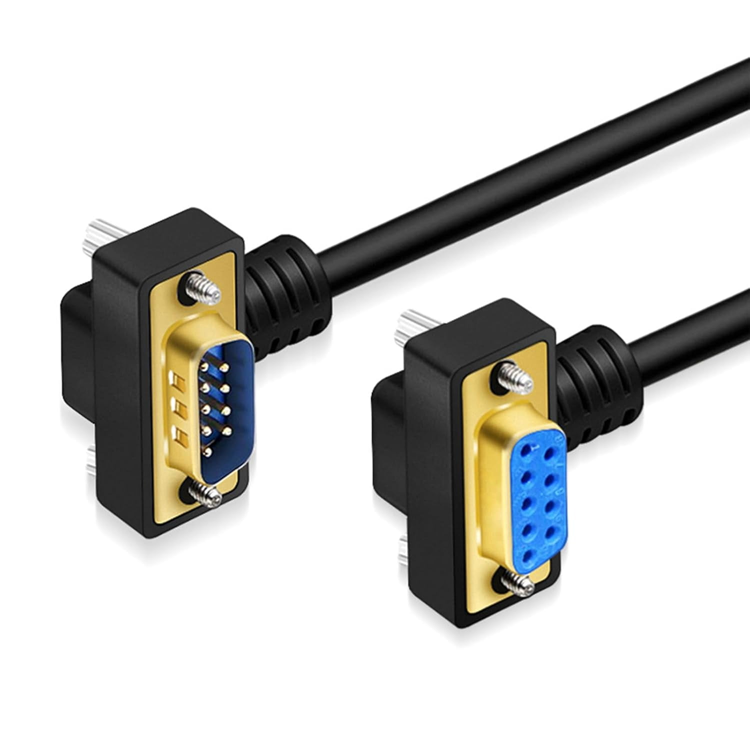 LUU-DB9 RS232 Serial Port Cable Down Right Angle Male to Female 9 Pin ...