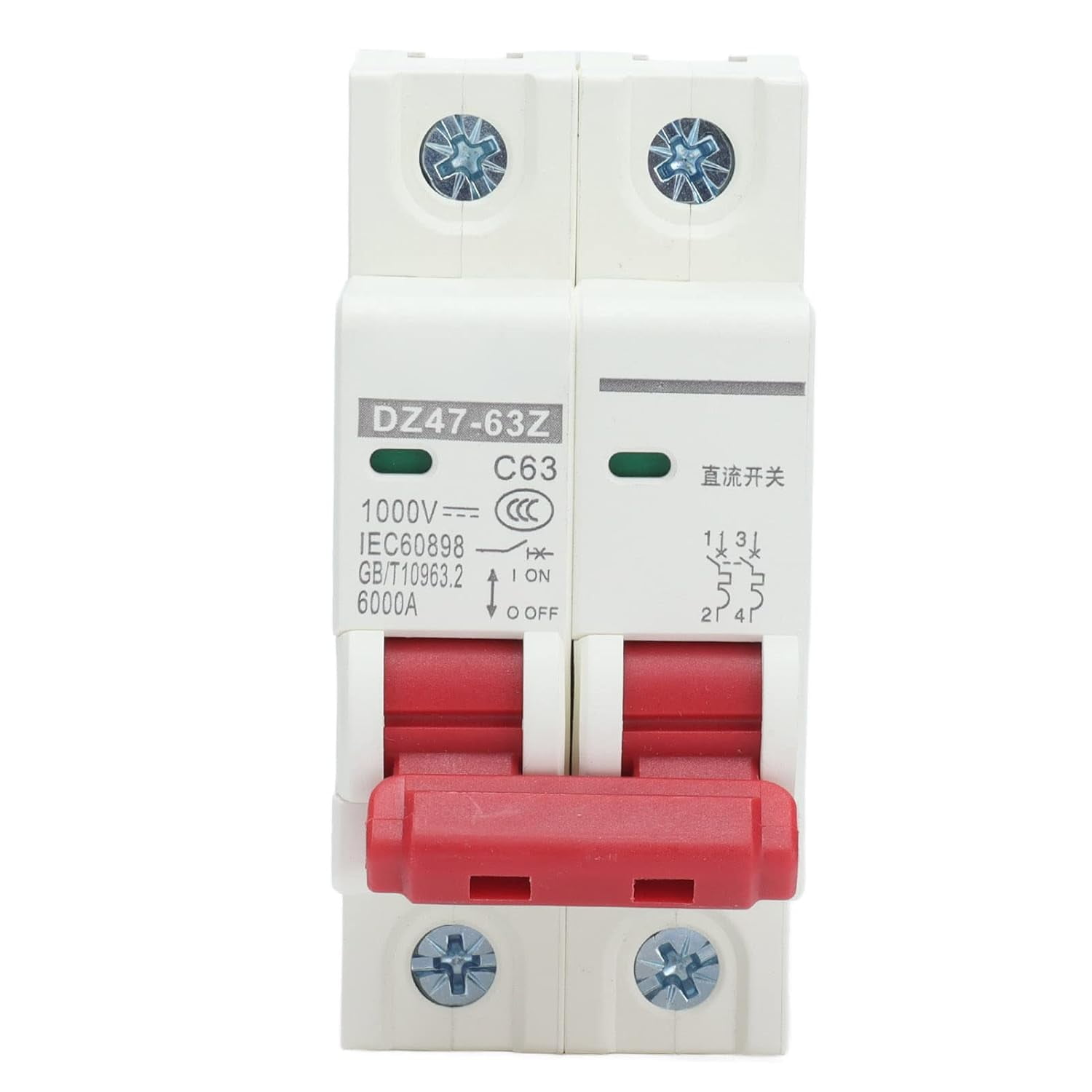 LUU-DZ47‑63Z C63 DC Miniature Circuit Breaker, 1000V 2P Low Voltage Air ...
