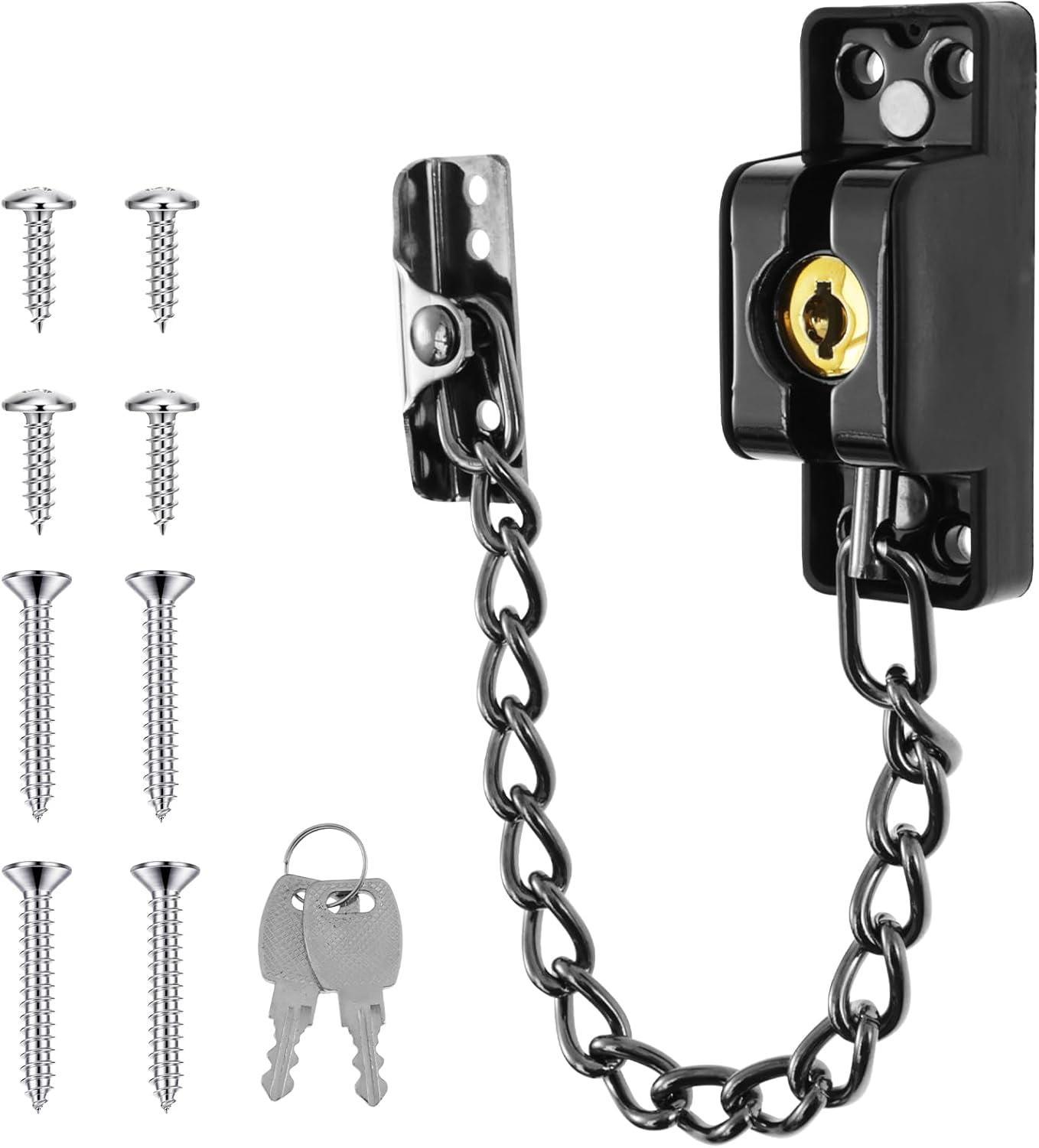 LUU-Door Chain Lock Heavy Duty, Security Door Chain Guard Door Latch ...