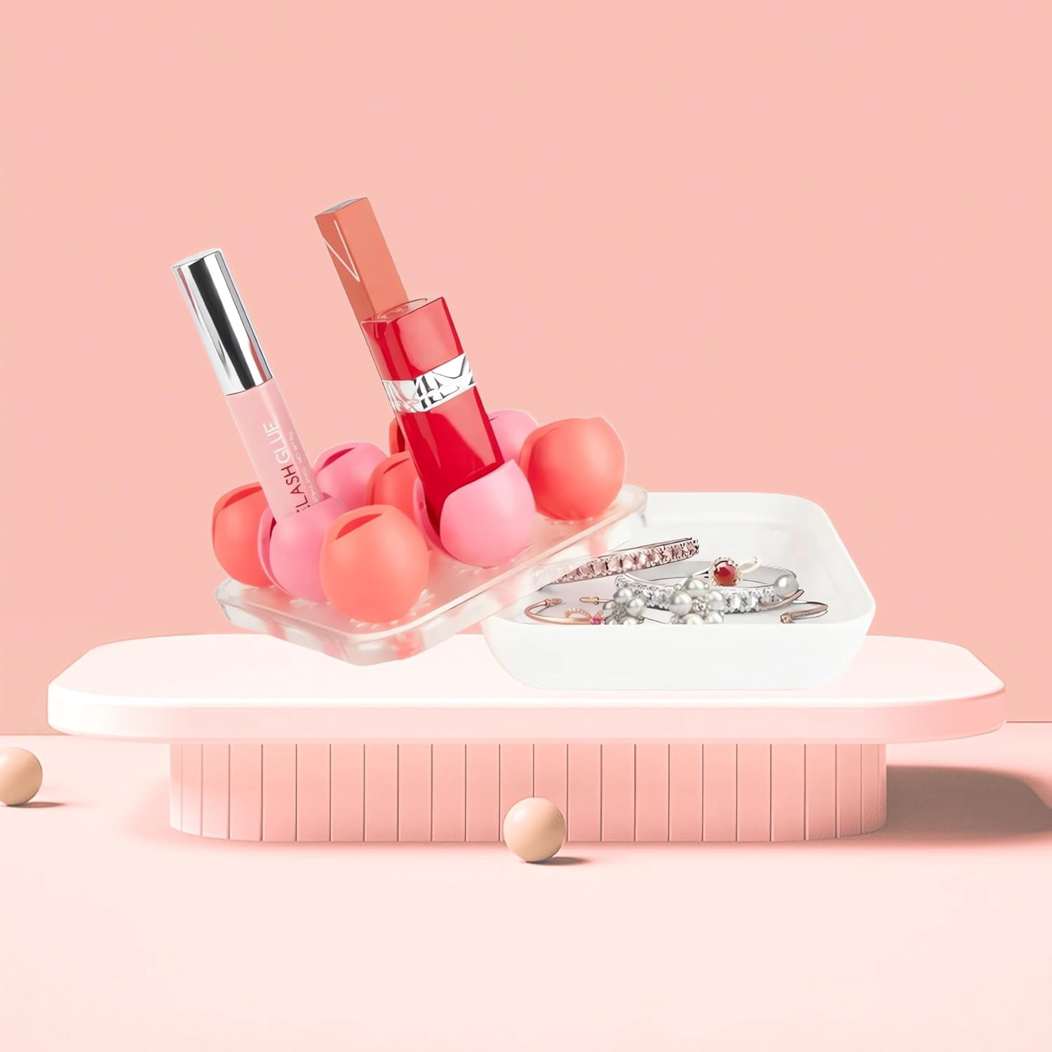 LUU-Flower Cosmetic Display Cases Lipstick Organizer,Small Make up ...