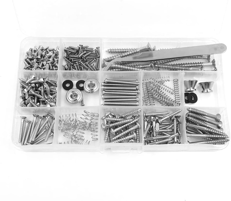 LUU-Guitar Screw Kit,254 Pieces 9 Types Guitar Screw Assortment Set ...